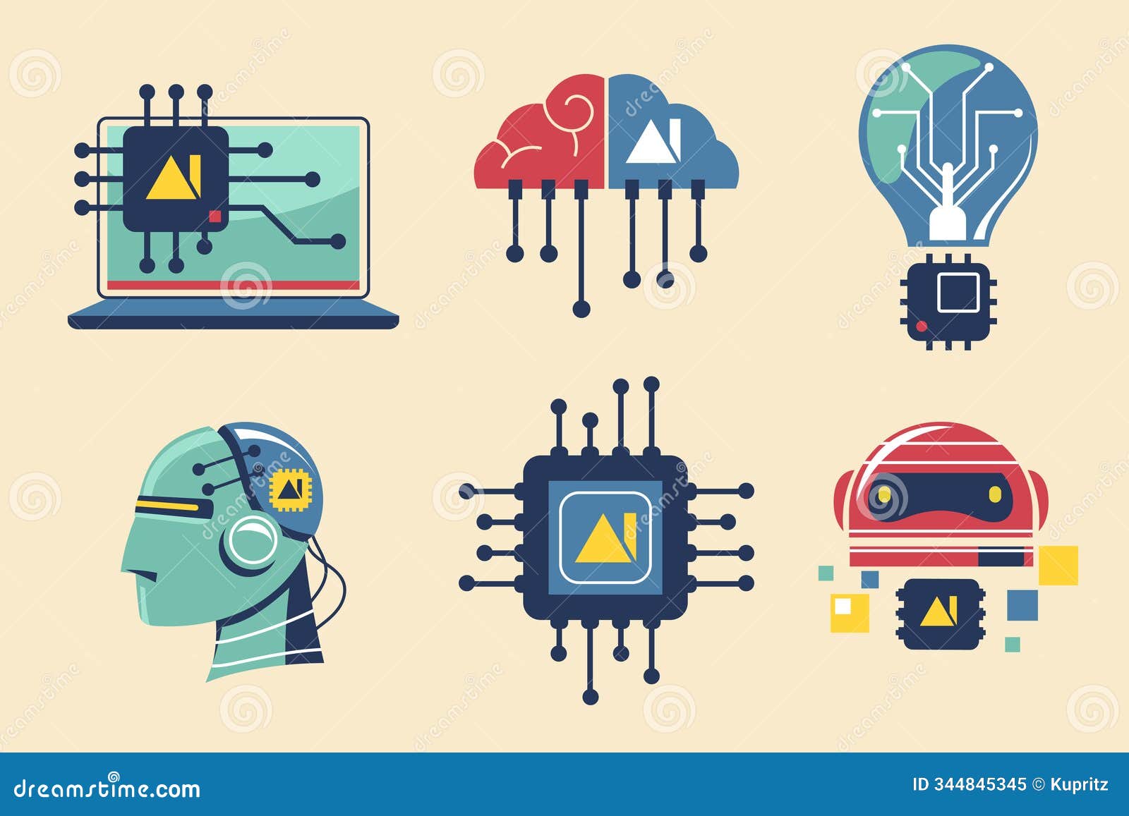Modern Technologies Connecting People And Computers Device. Low Poly ...