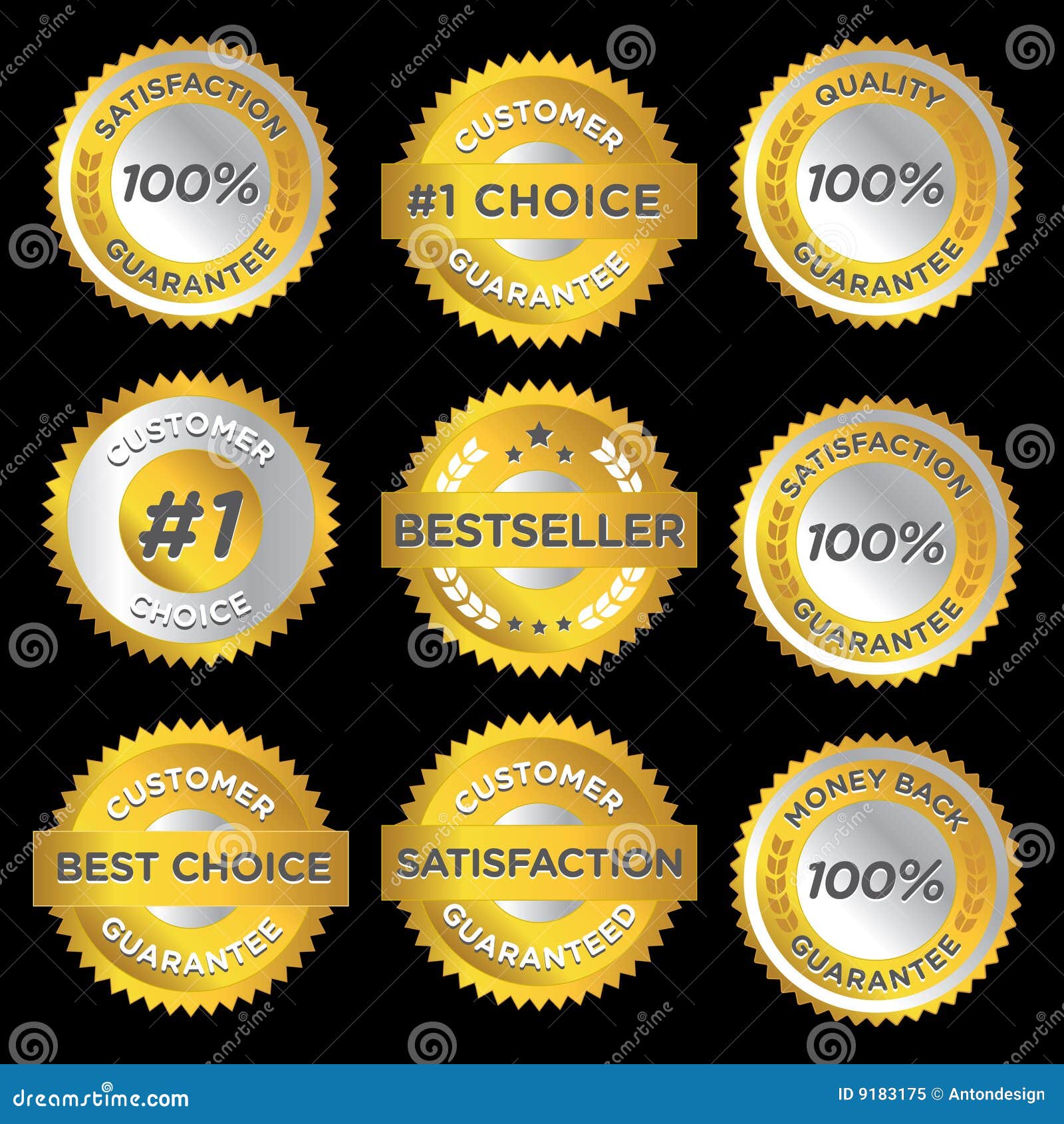 Stickers stock vector. Illustration of gold, approval - 9183175