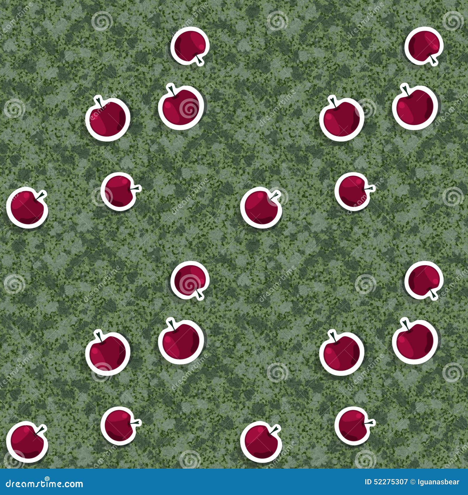 Stickers with Apple Scattered on the Marble Slab Stock Illustration ...