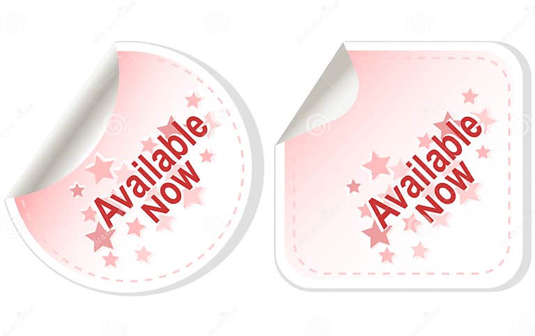 Stickers Available Now Button Set Card Vector Stock Vector ...