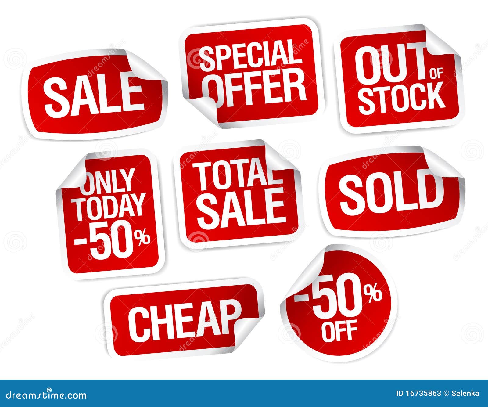 Sale Stickers Price Tag Label Banner Sticker Collection Stock ...