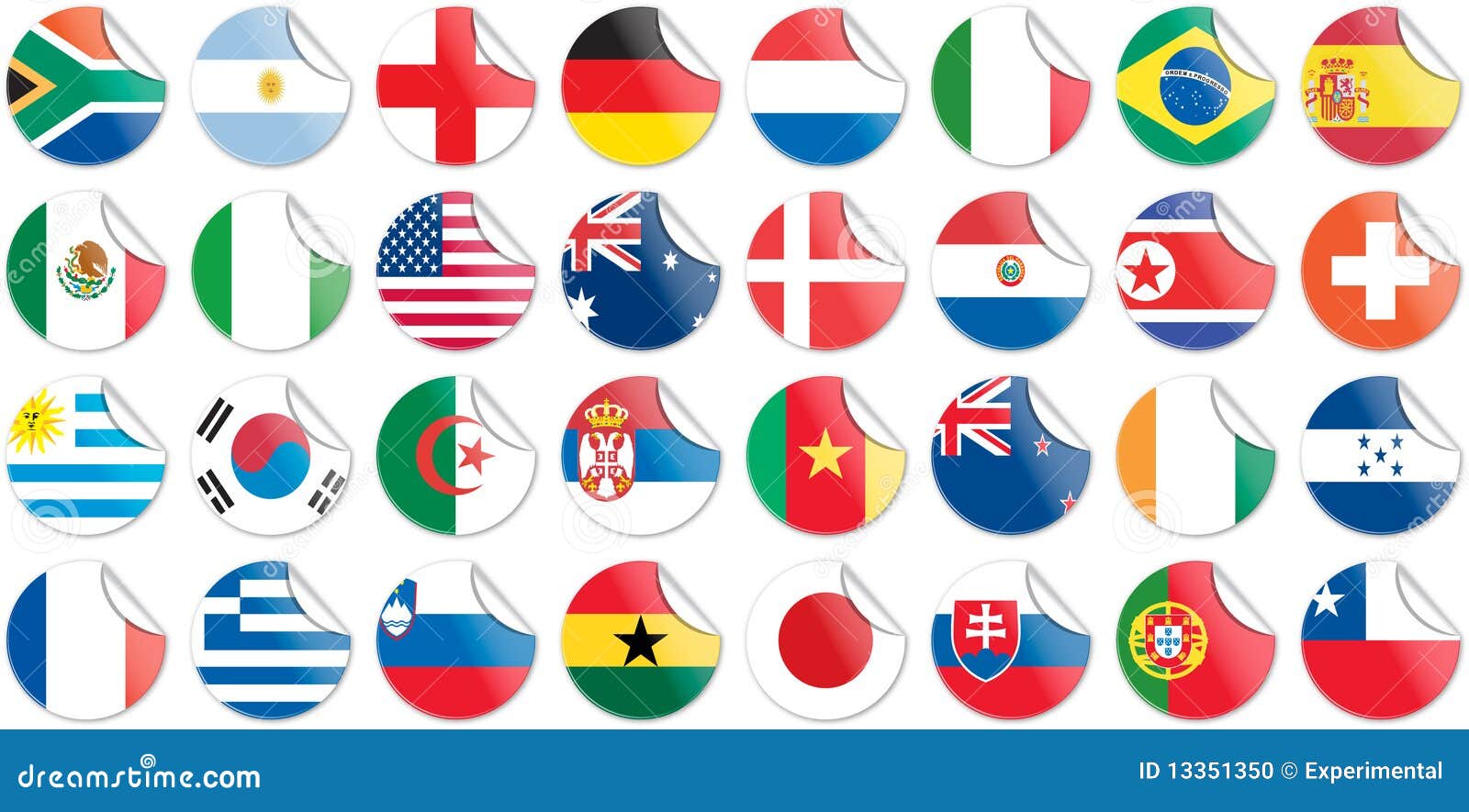 Stickers Buttons of National Flags of Countries Stock Vector ...