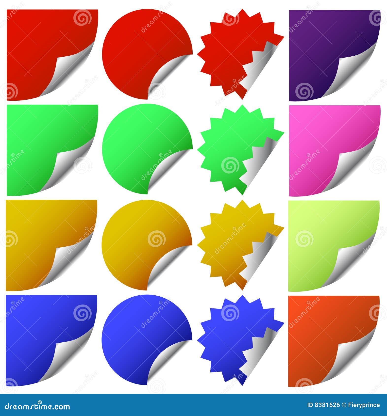 Stickers with corners stock vector. Illustration of promotion - 8381626