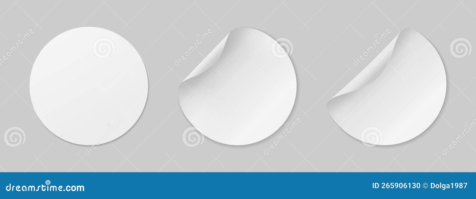 Stickers with Curved Edges on a Gray Background. a Set of Realistic ...