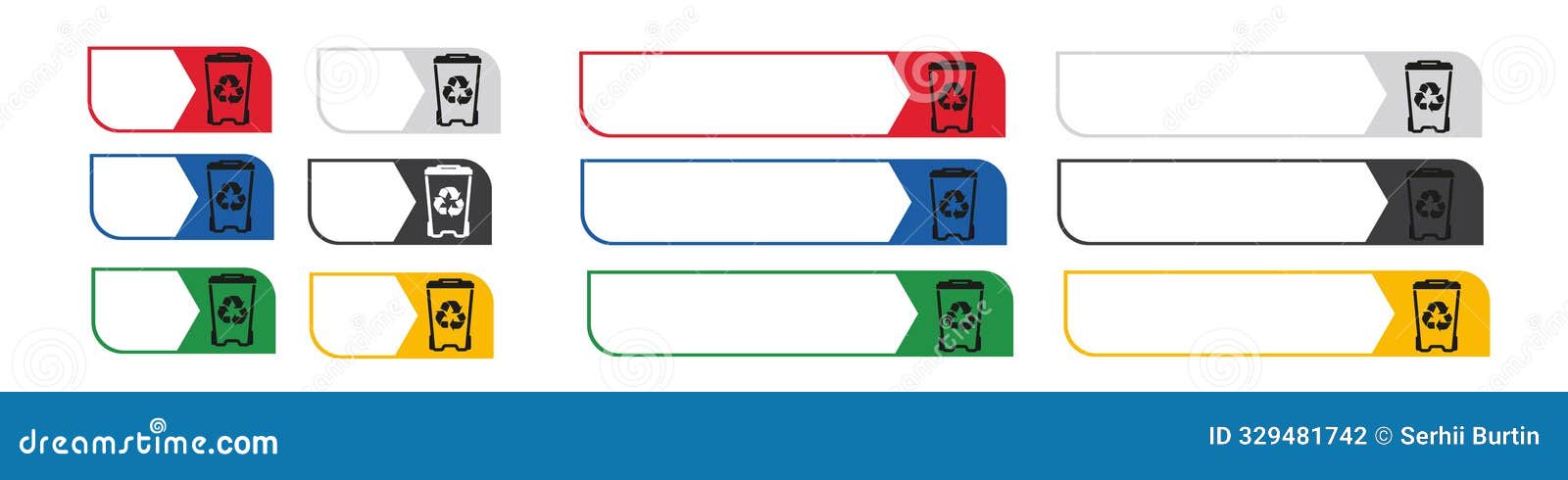 Stickers in Different Colors for Sorting Garbage Stock Illustration ...