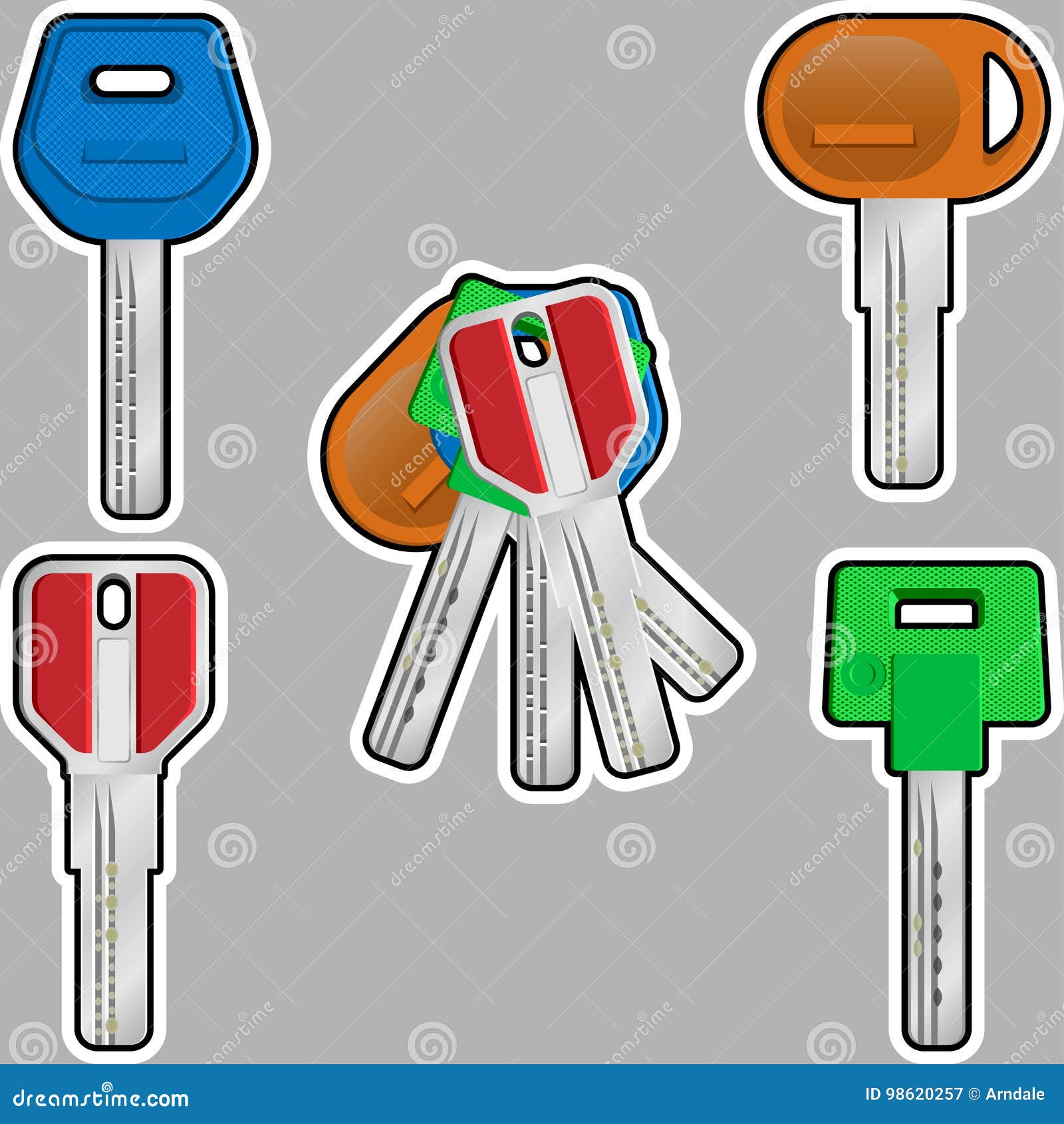 Stickers of door keys stock illustration. Illustration of color - 98620257