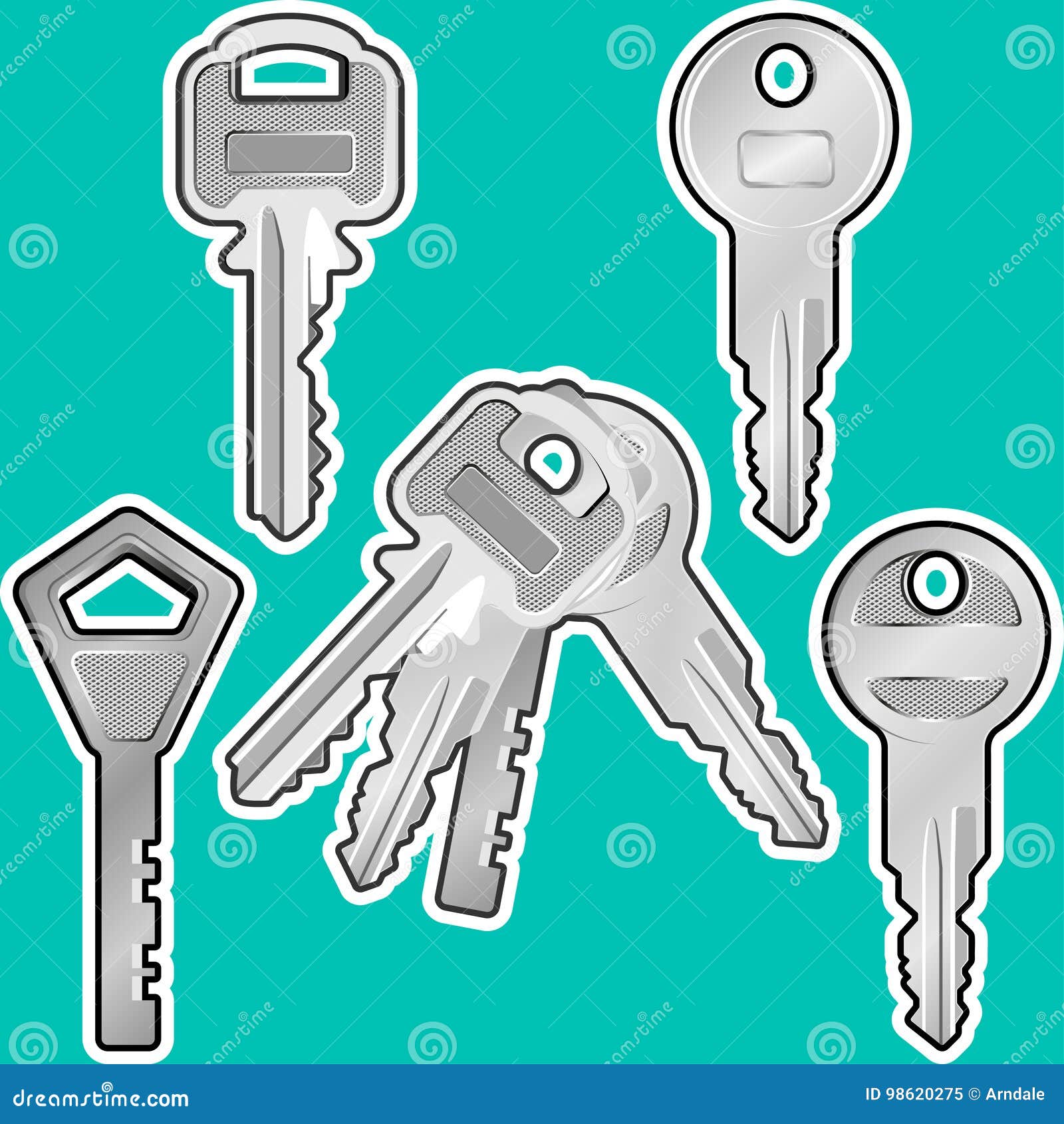 Stickers of door keys stock illustration. Illustration of stickers ...