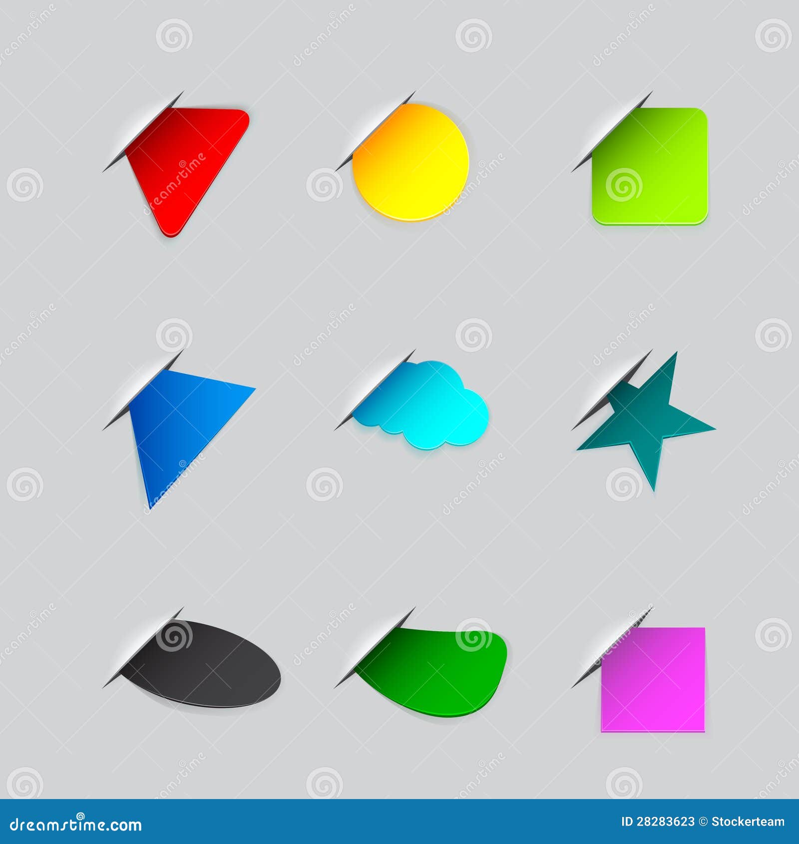 Stickers on the Edge of the (web) Page Stock Illustration ...