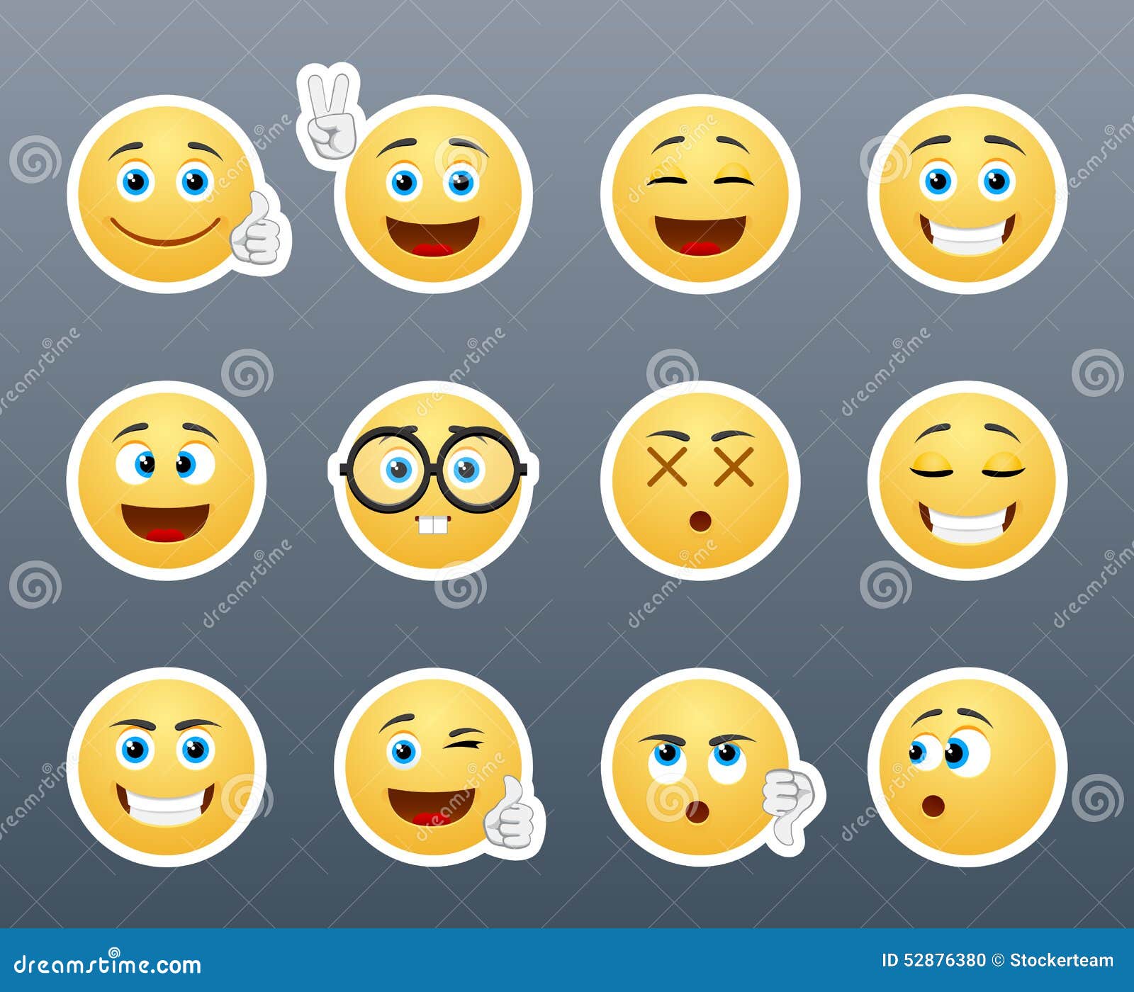 Stickers with emotions stock illustration. Illustration of surprised ...