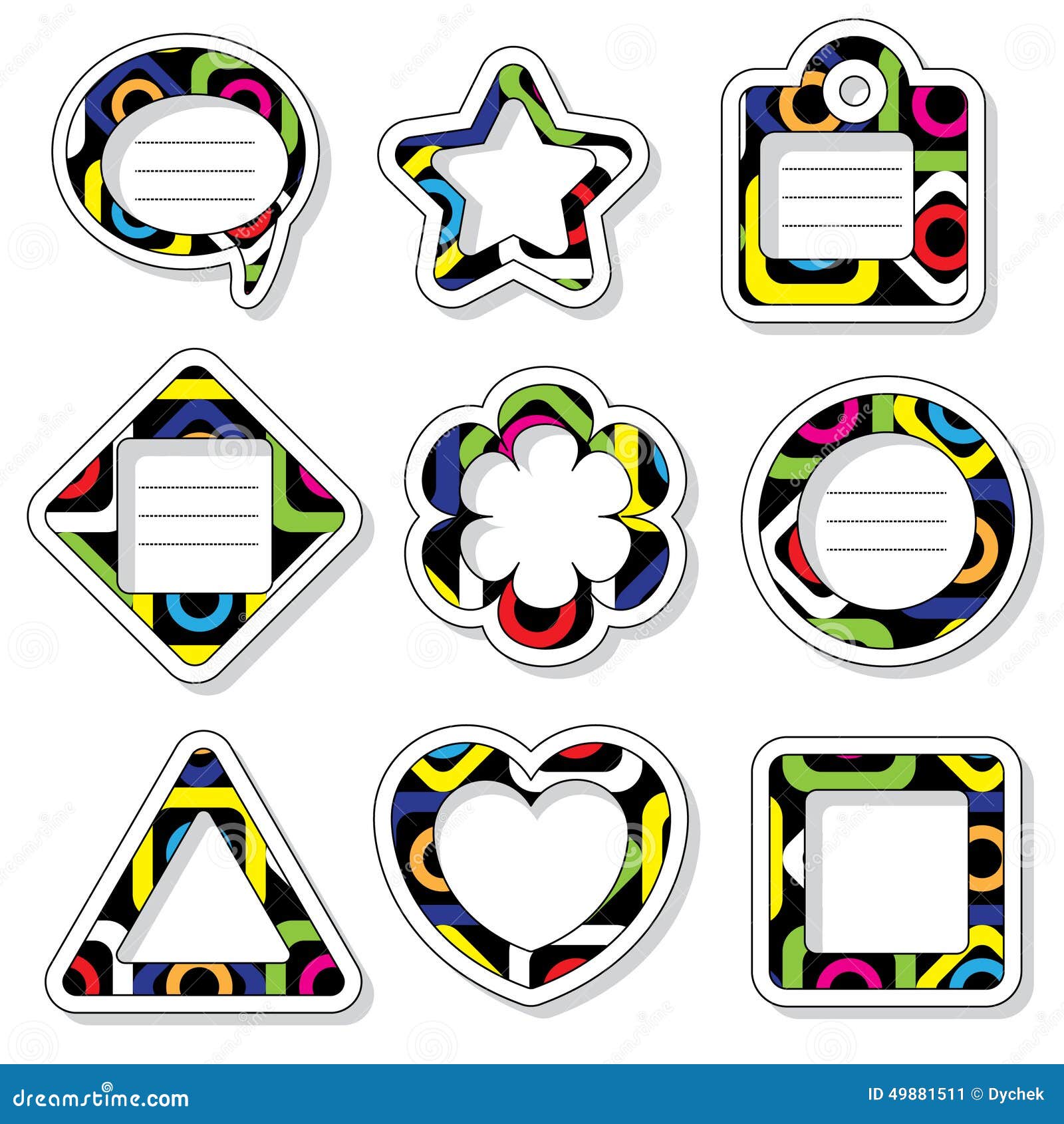 Stickers Frames Same Pattern Stock Illustrations – 2 Stickers Frames ...