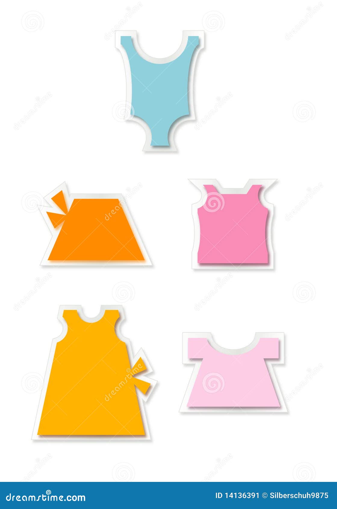 Stickers: a Girl S Summer Wardrobe Stock Vector - Illustration of color ...