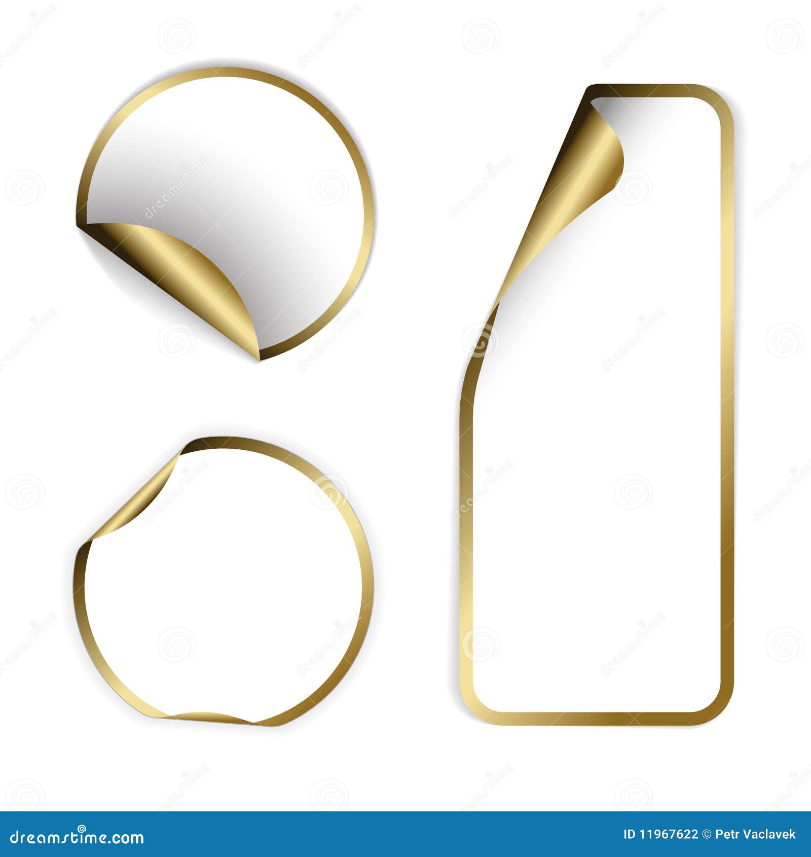 Stickers With Golden Border Vector Illustration | CartoonDealer.com ...