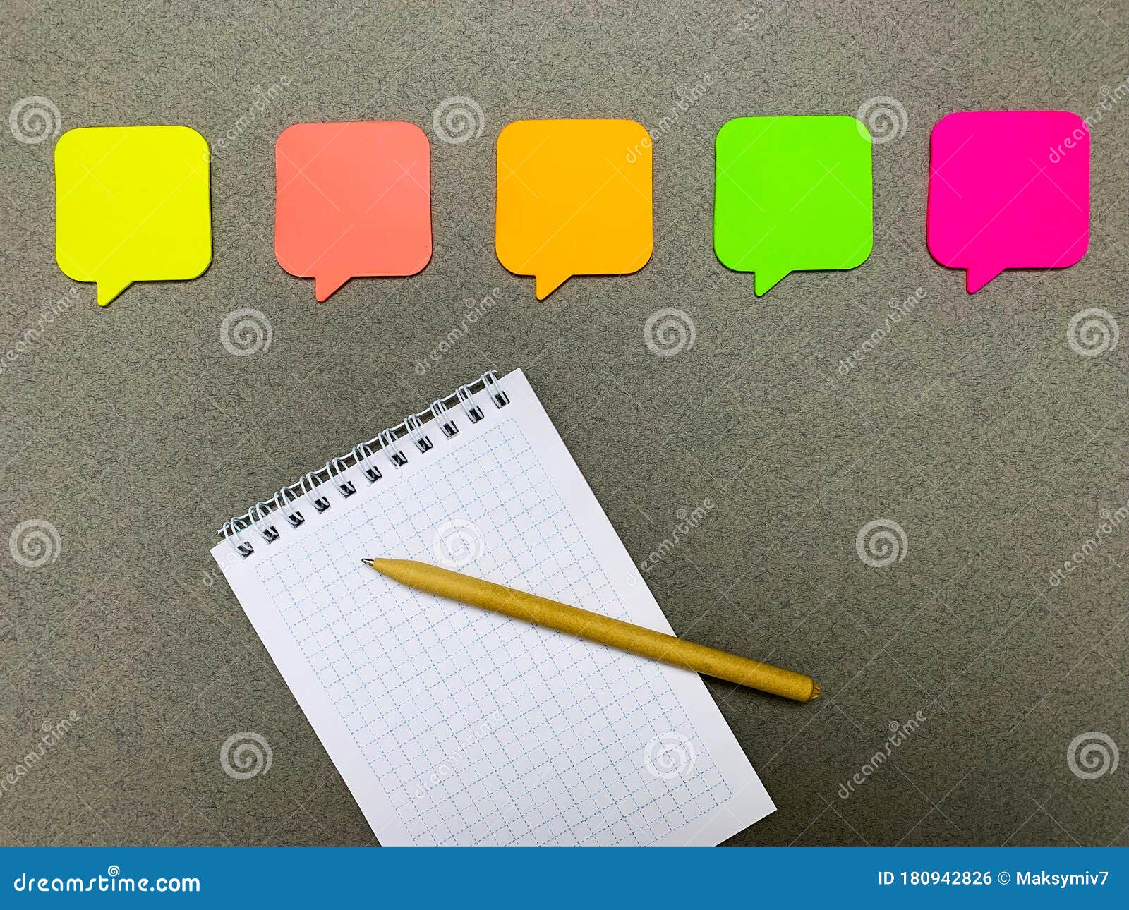 Stickers on Grey Wall Whith Empty Space for Text Stock Photo - Image of ...