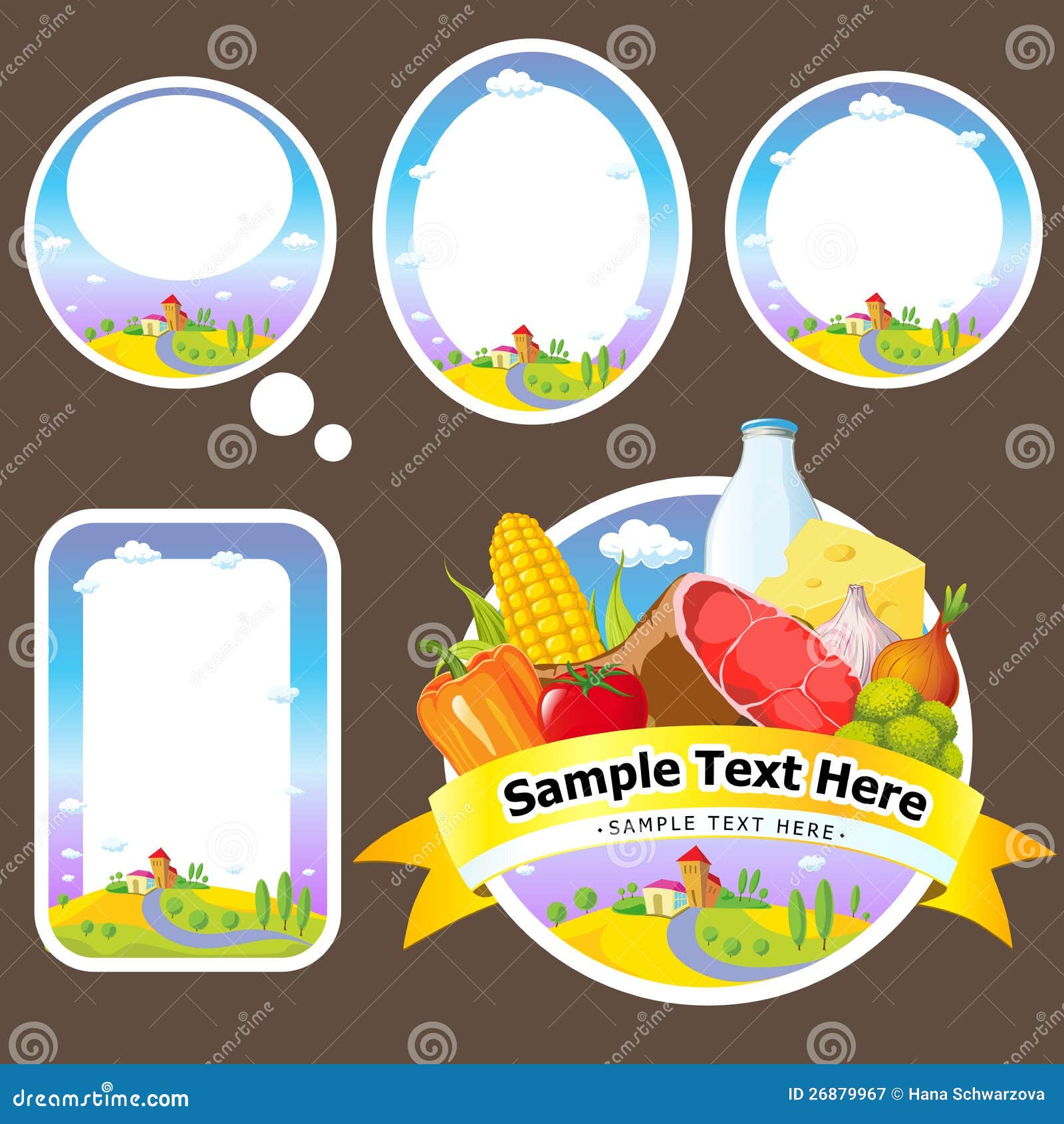 Stickers And Labels Cartoon Vector | CartoonDealer.com #26879967