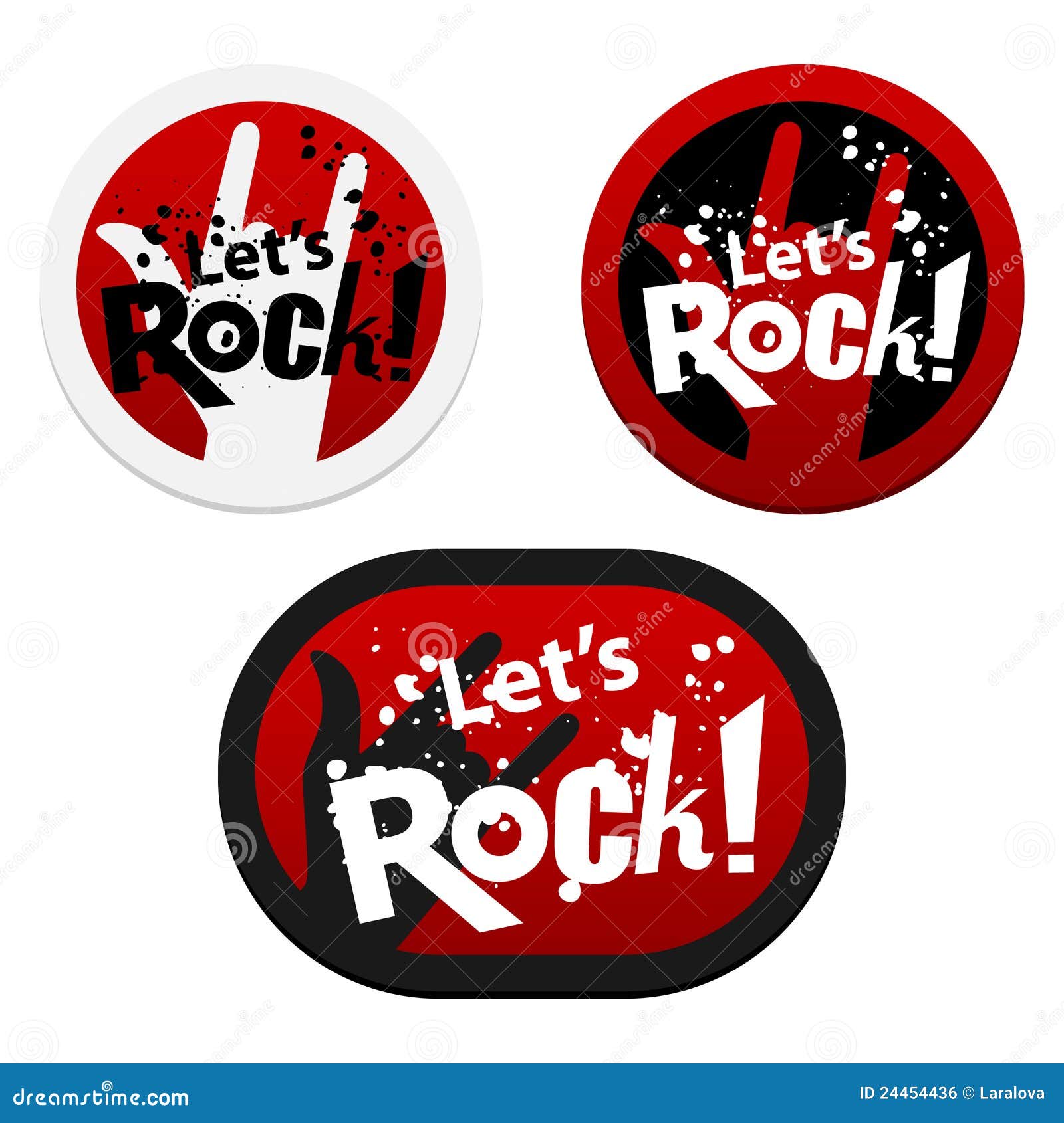 Stickers with Let s Rock! stock vector. Illustration of gesture - 24454436