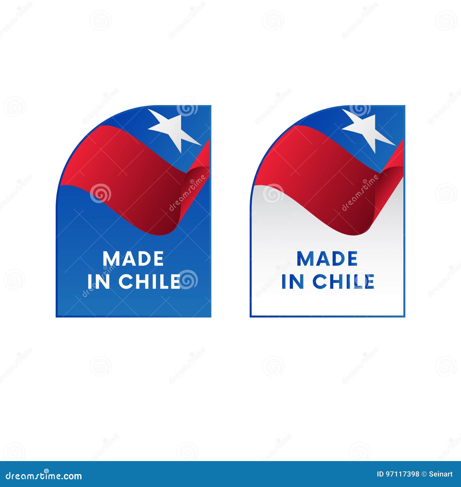 Stickers Made in Chile. Vector. Stock Illustration - Illustration of ...
