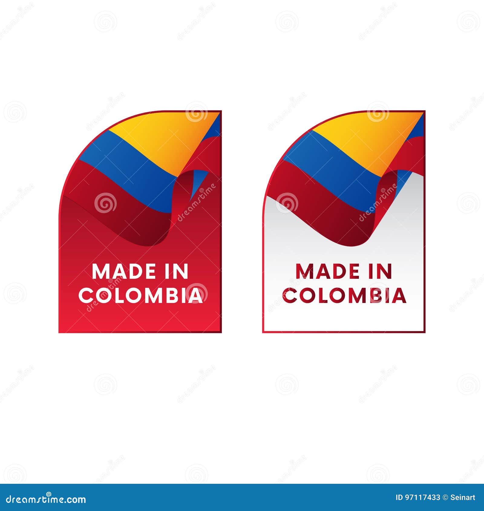 Stickers Made in Colombia. Vector. Stock Illustration - Illustration of ...