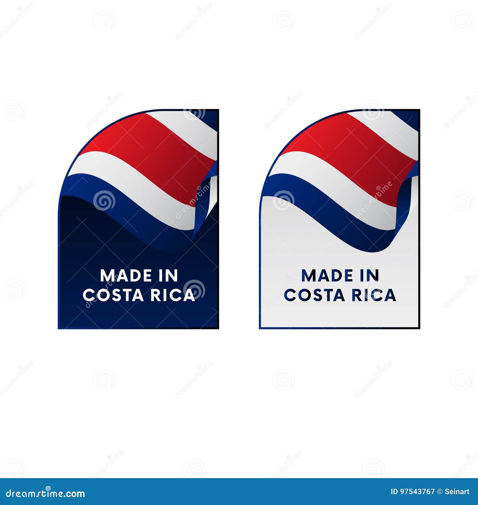 Stickers Made in Costa Rica. Vector Illustration. Stock Illustration ...