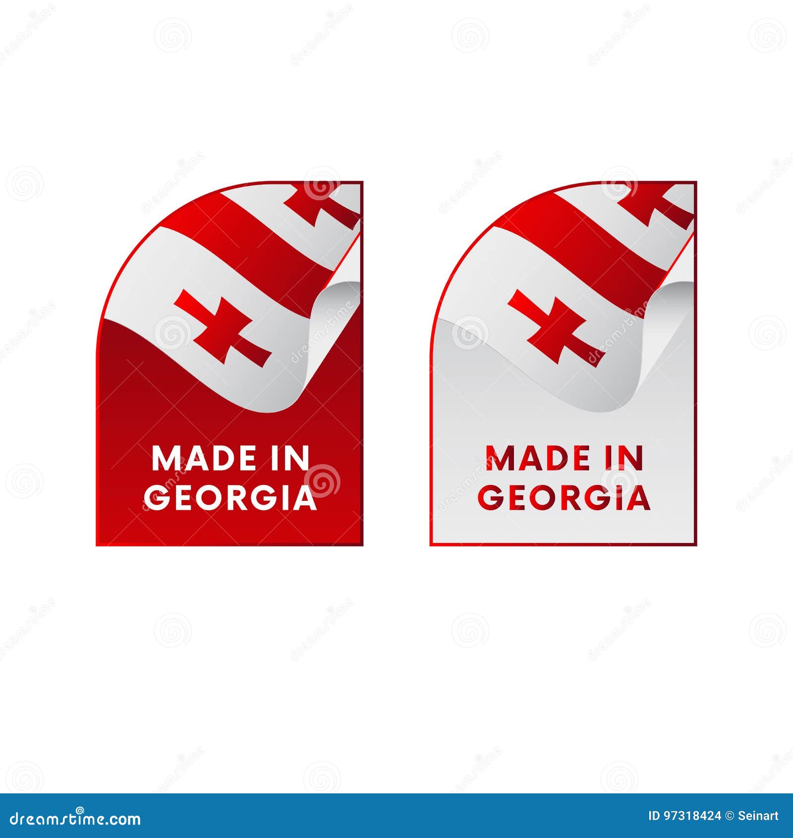 Stickers Made in Georgia. Vector. Stock Illustration - Illustration of ...