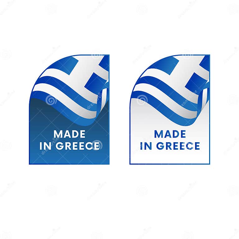 Stickers Made in Greece. Vector. Stock Illustration - Illustration of ...