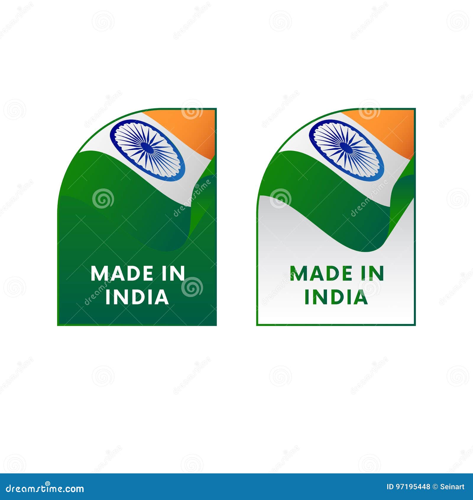 Stickers Made in India. Vector. Stock Vector - Illustration of waving ...