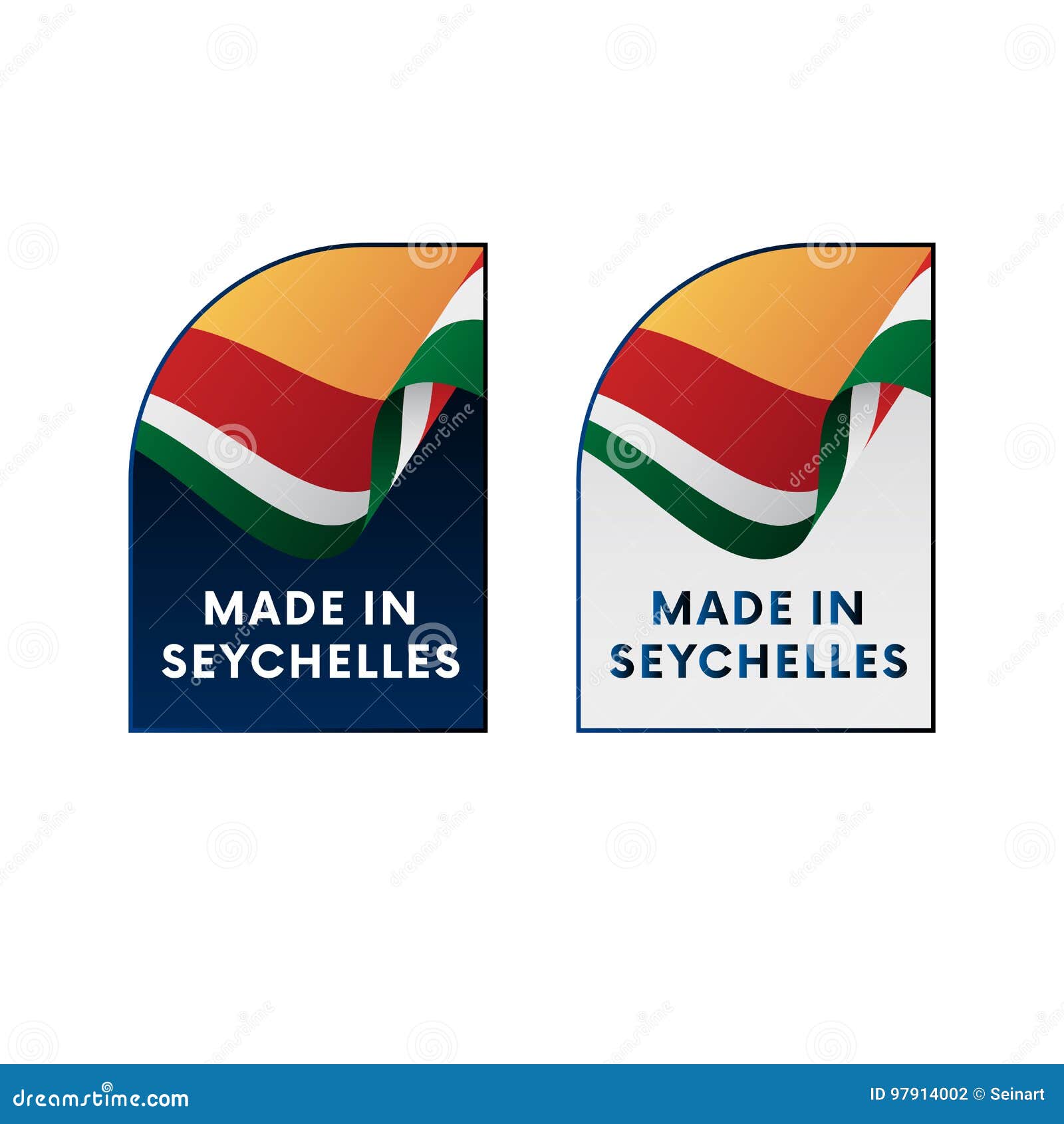 Seychelles Vector Map Isolated On White Background. High-Detailed Black ...