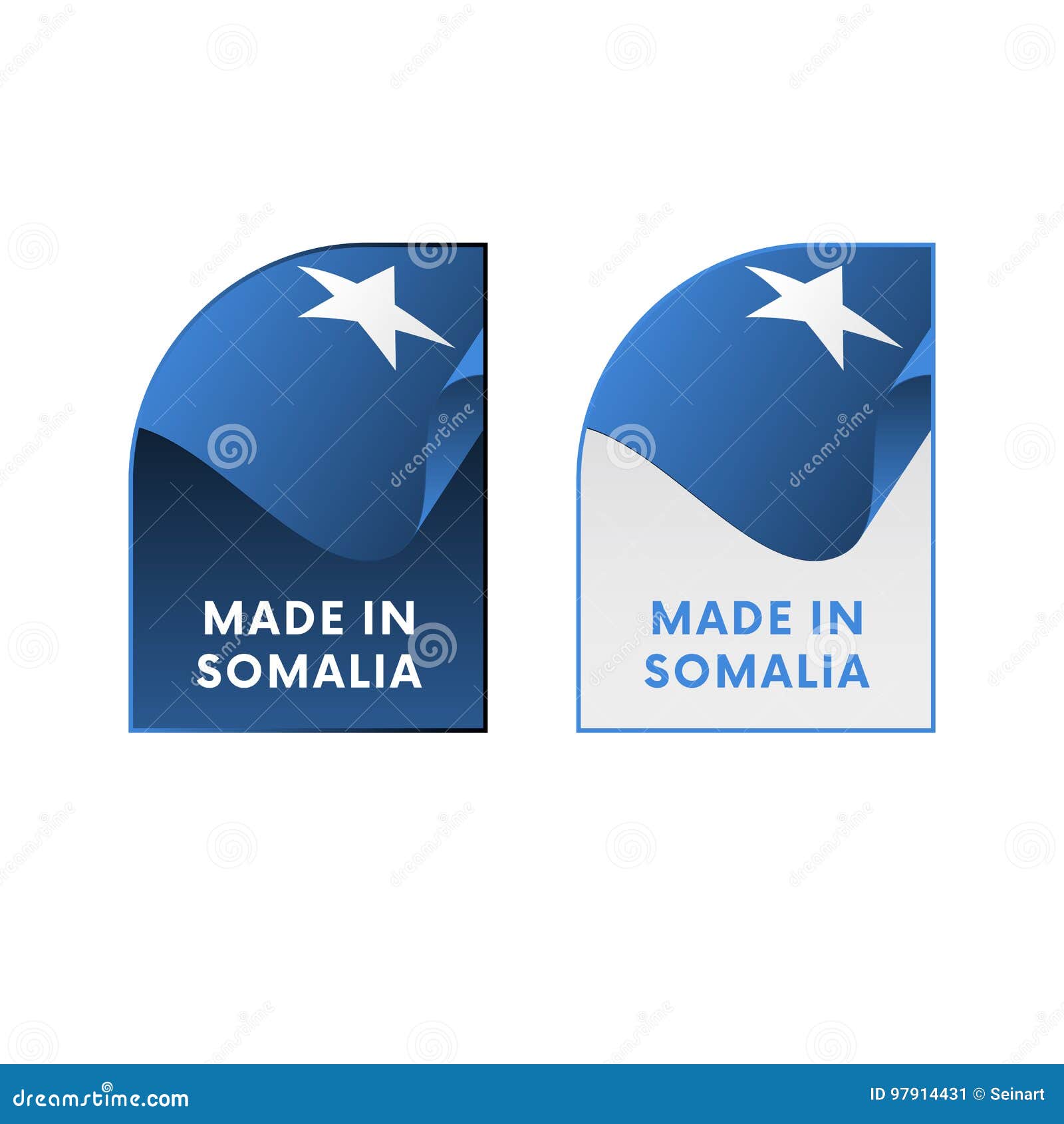 Stickers Made in Somalia. Vector. Stock Illustration - Illustration of ...