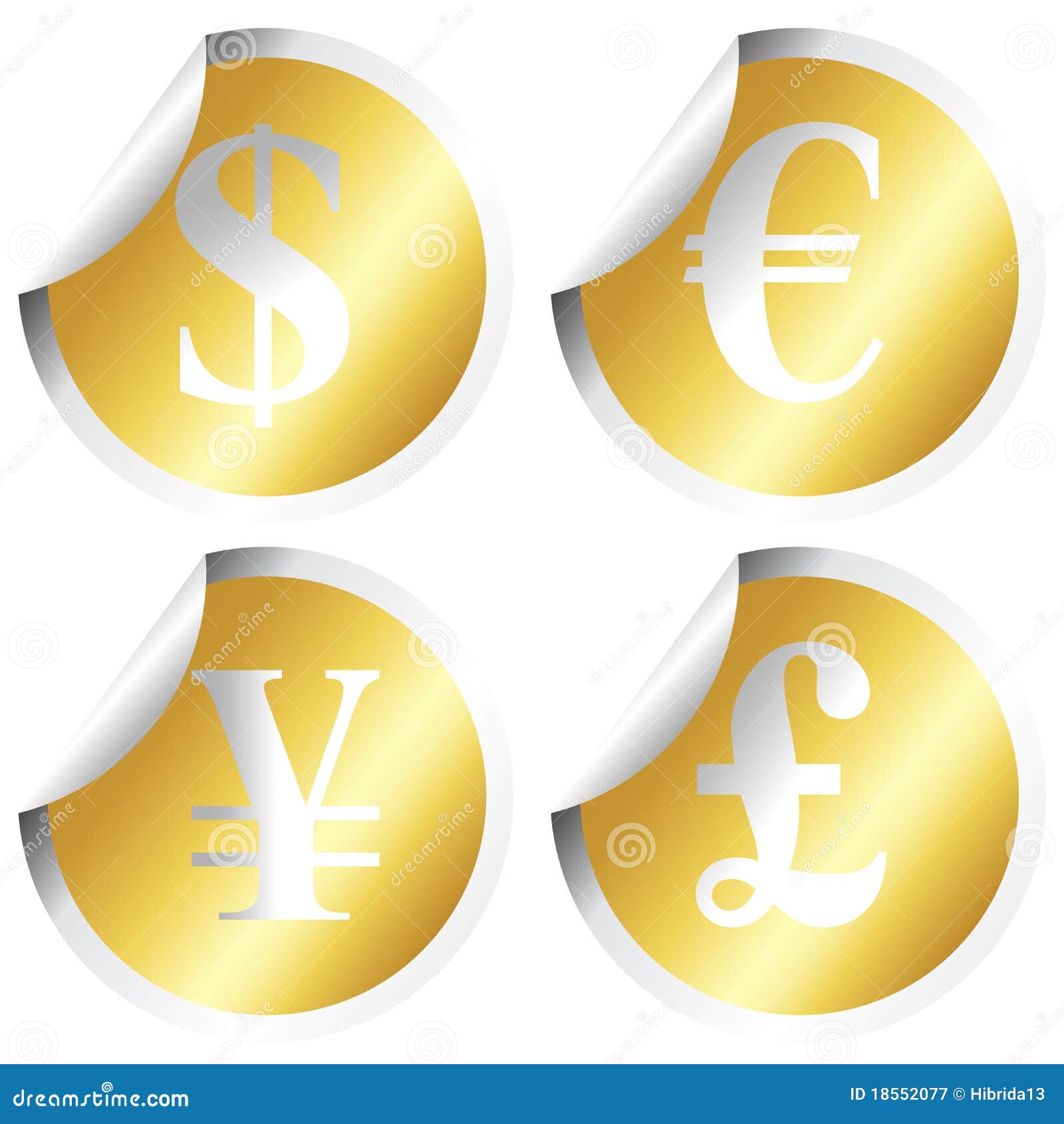 Stickers with Money Symbols Stock Illustration - Illustration of ...