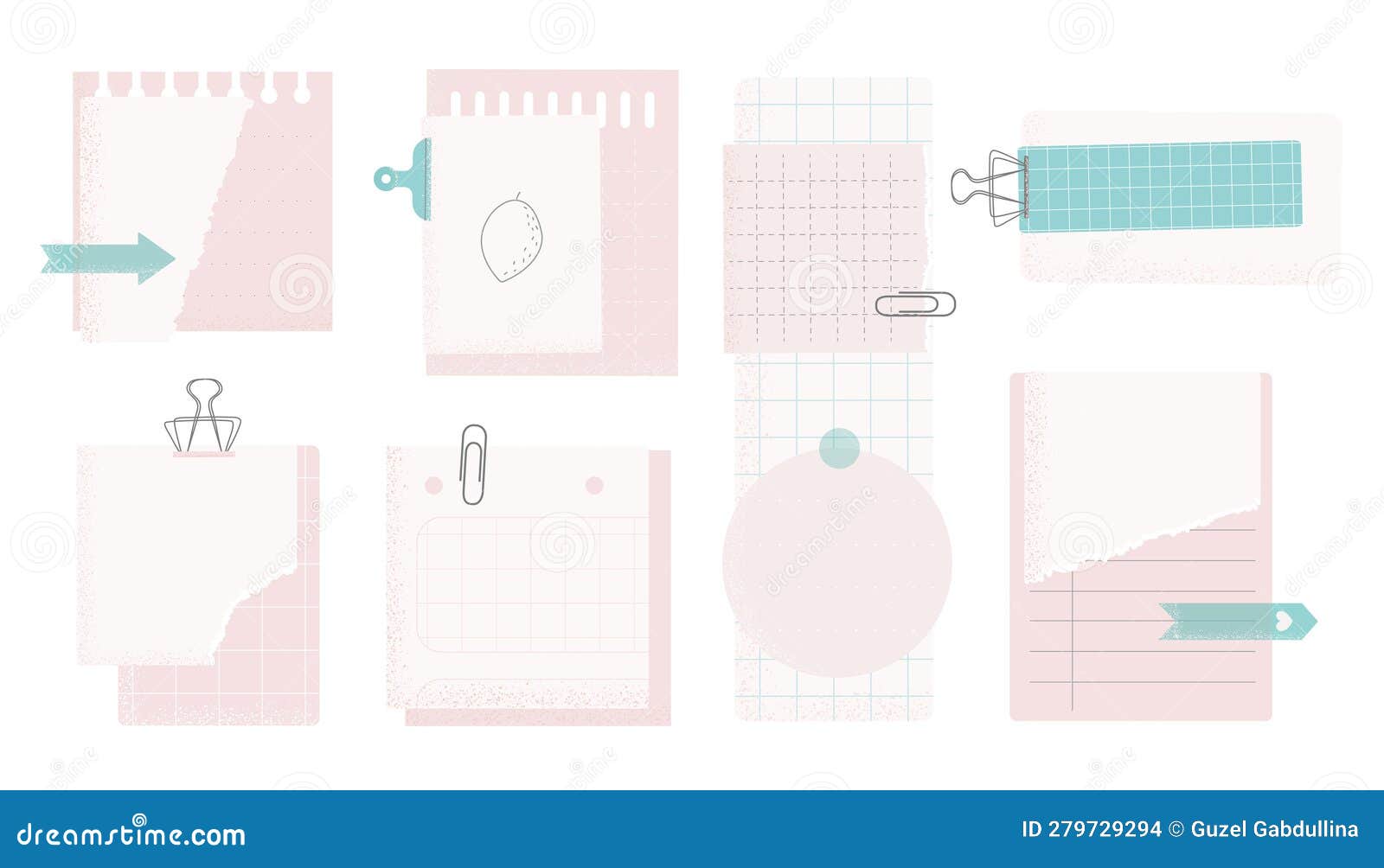 Stickers, Note Papers, Planner Doodles Vector Illustrations Collection ...