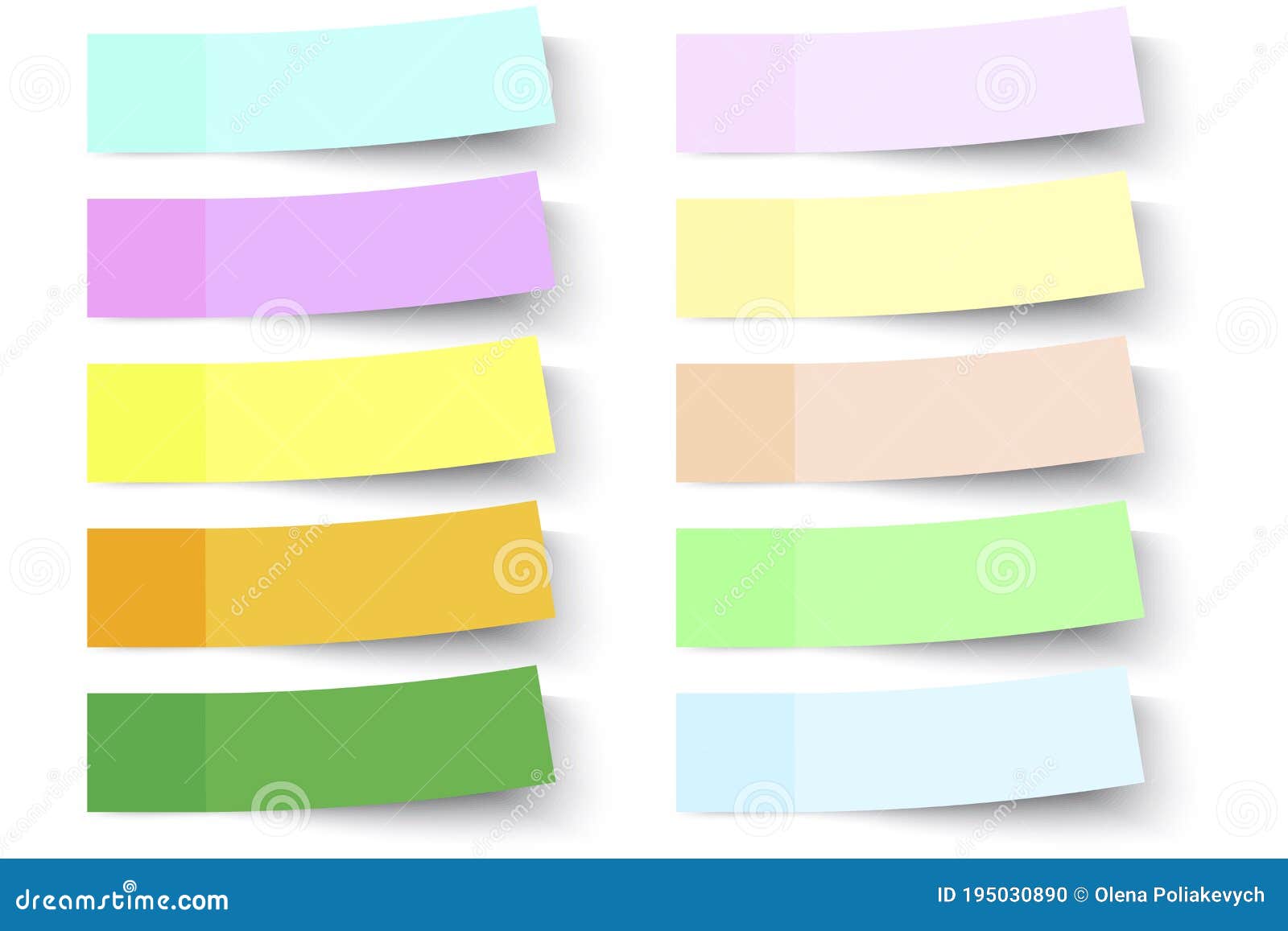 Stickers for Notes. Colored Stickers. Sticky Memo Paper. Empty Colored ...