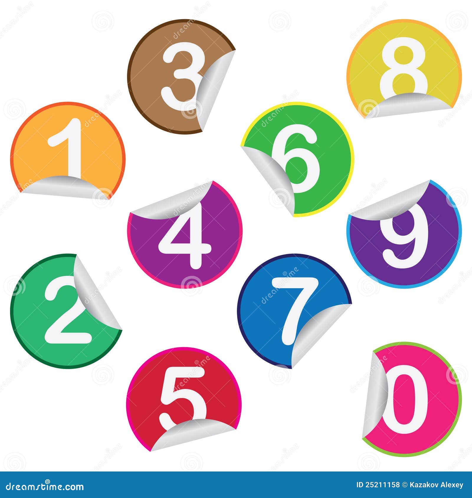 Stickers with numbers. stock vector. Illustration of envelope - 25211158