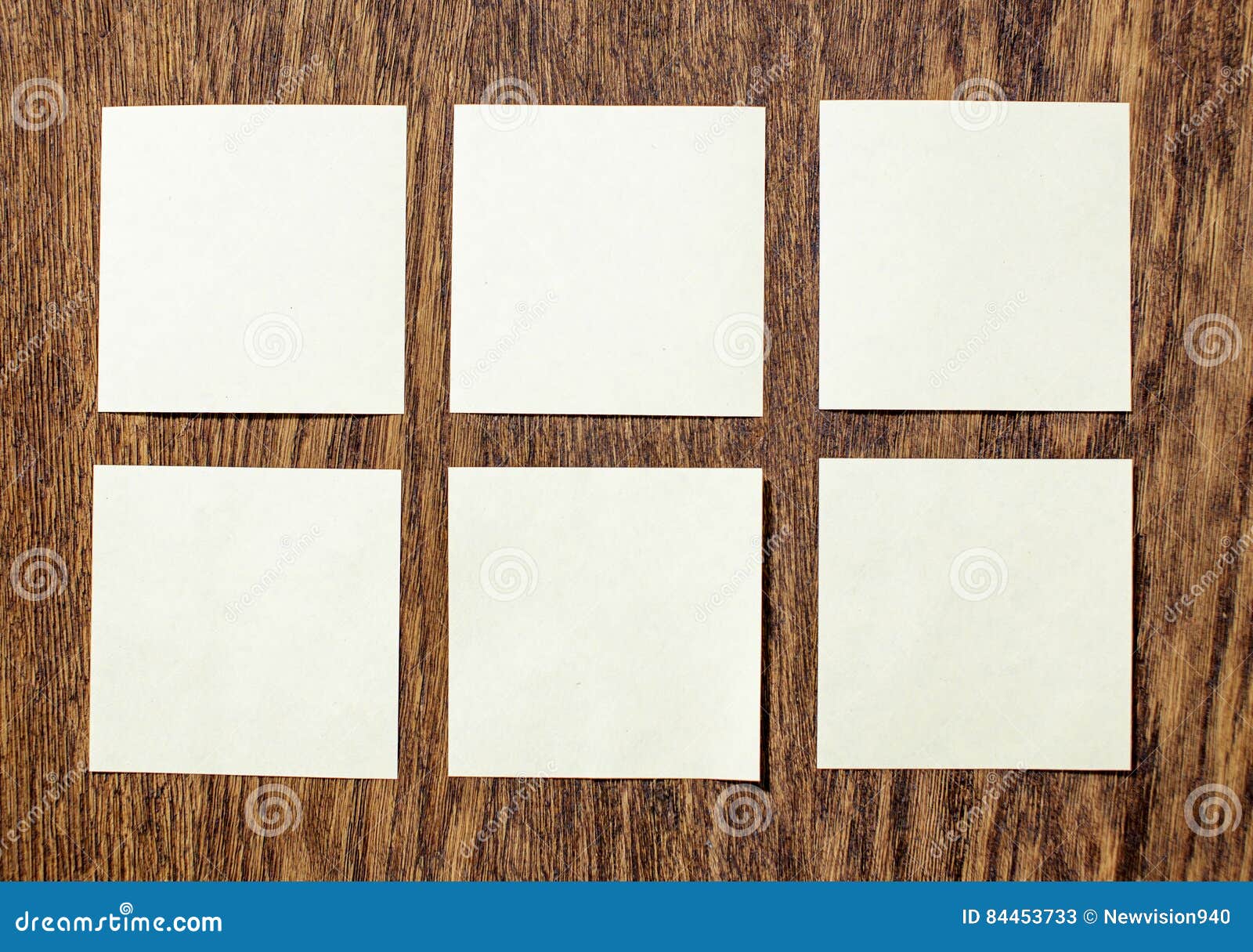 Stickers on the Old Wooden Table Table. Stock Image - Image of board ...