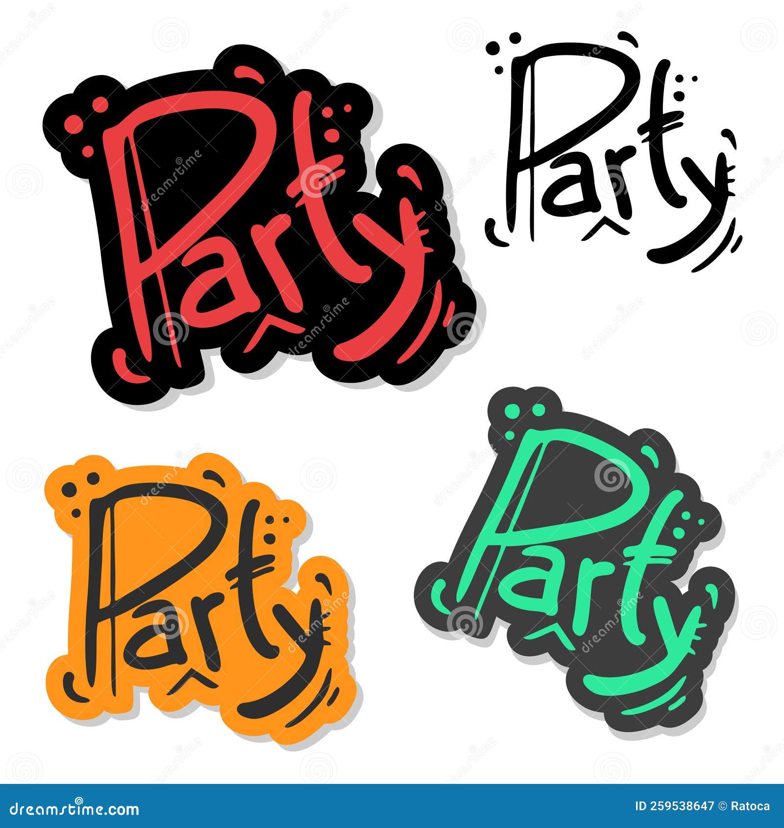 Stickers party stock vector. Illustration of luck, evening - 259538647