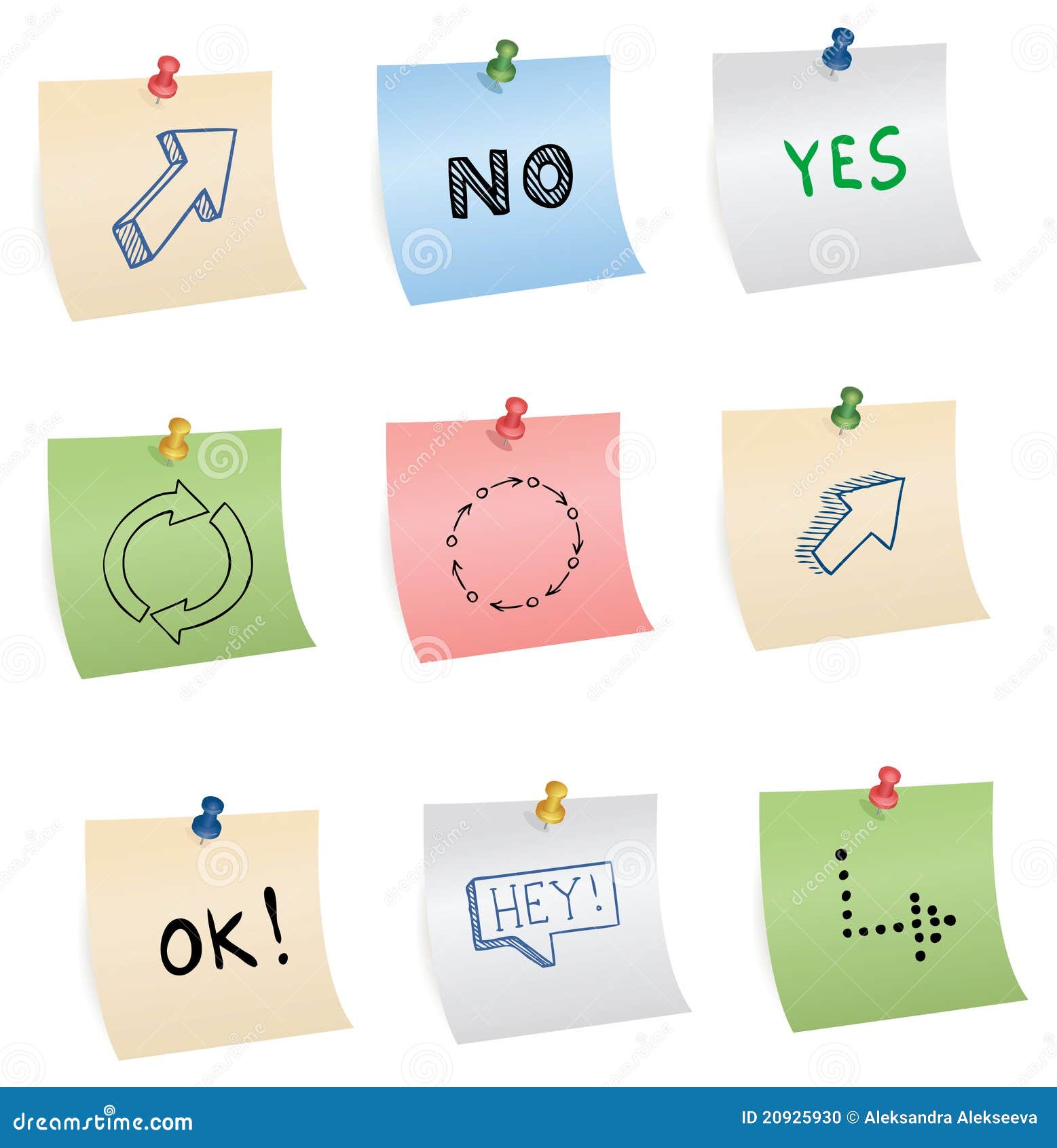 Stickers with Pins and Symbols Stock Vector - Illustration of board ...