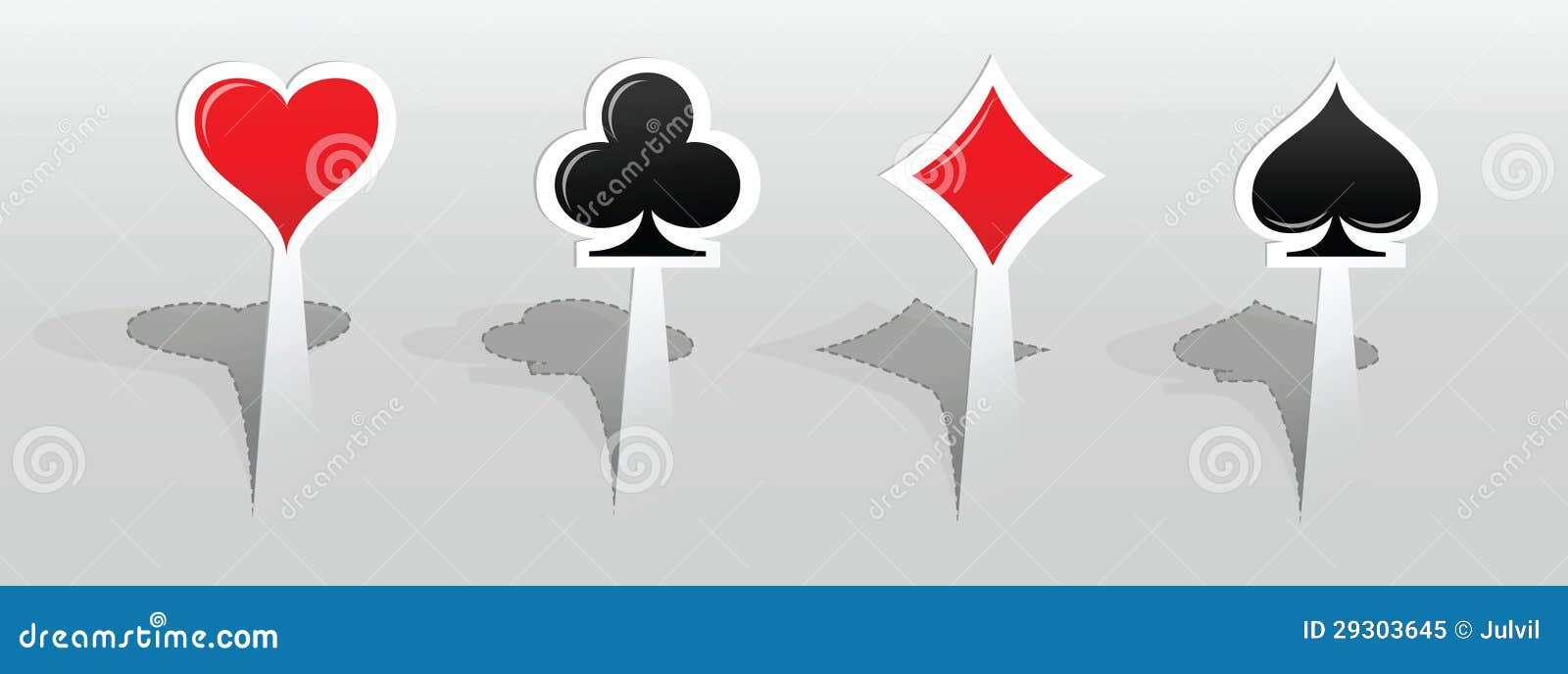 Stickers with Playing Card Signs Stock Vector - Illustration of shadow ...