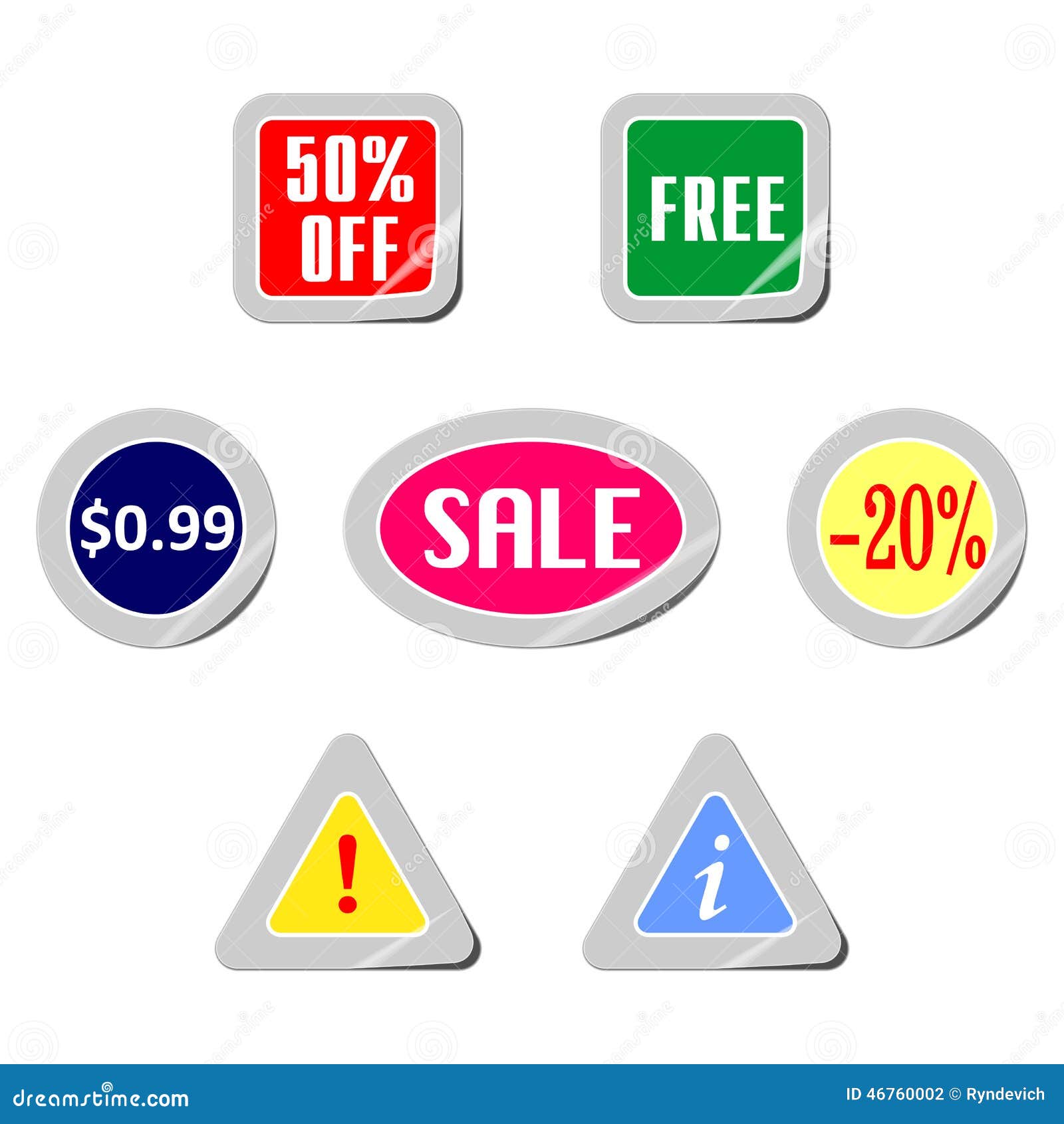 Stickers stock vector. Illustration of discount, shop - 46760002