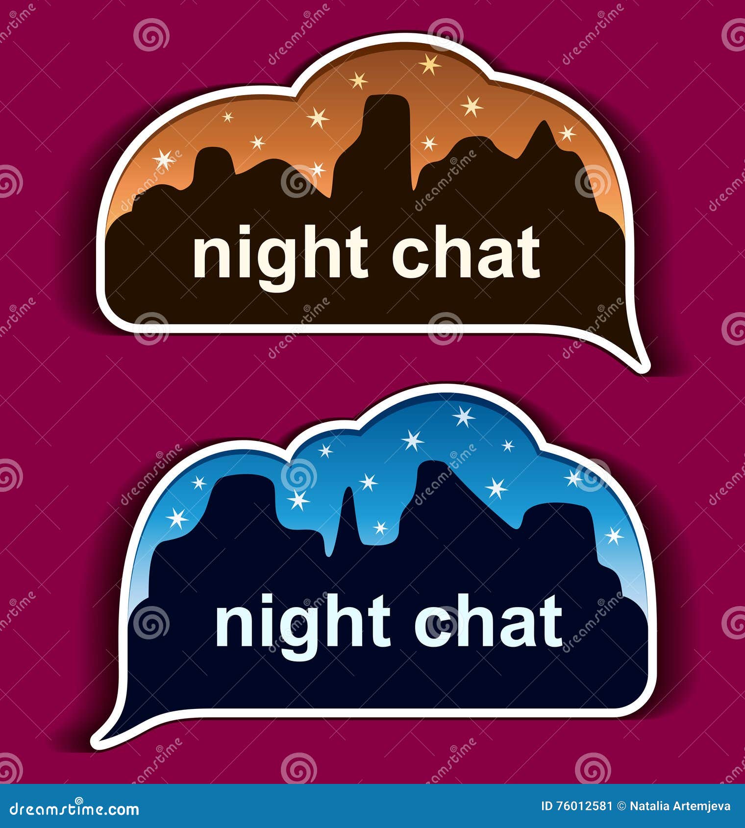 Stickers Speech Bubbles - Night Chat Stock Vector - Illustration of ...