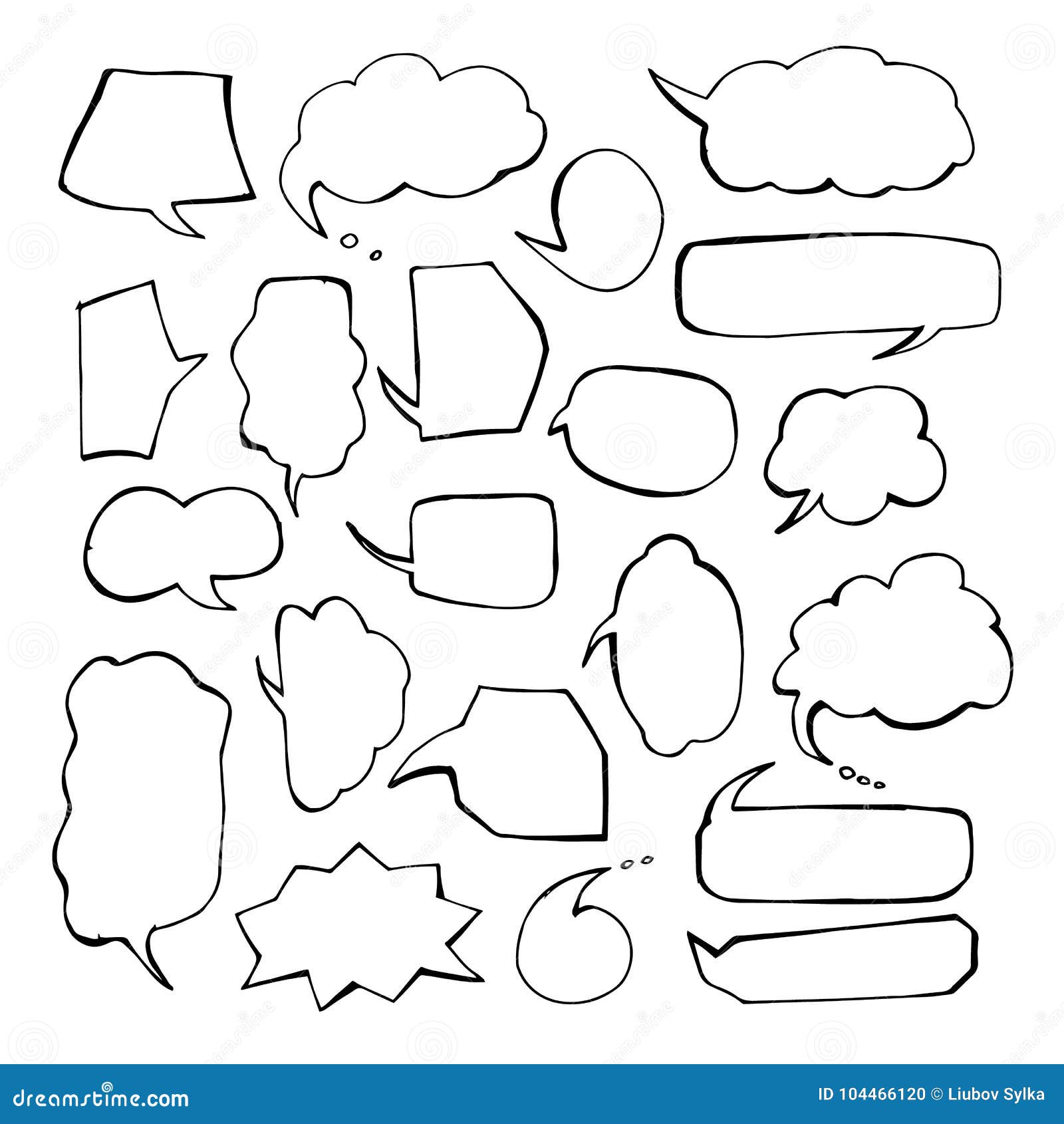 Stickers of Speech Bubbles Vector Set. Blank Empty Speech Bubbles for ...