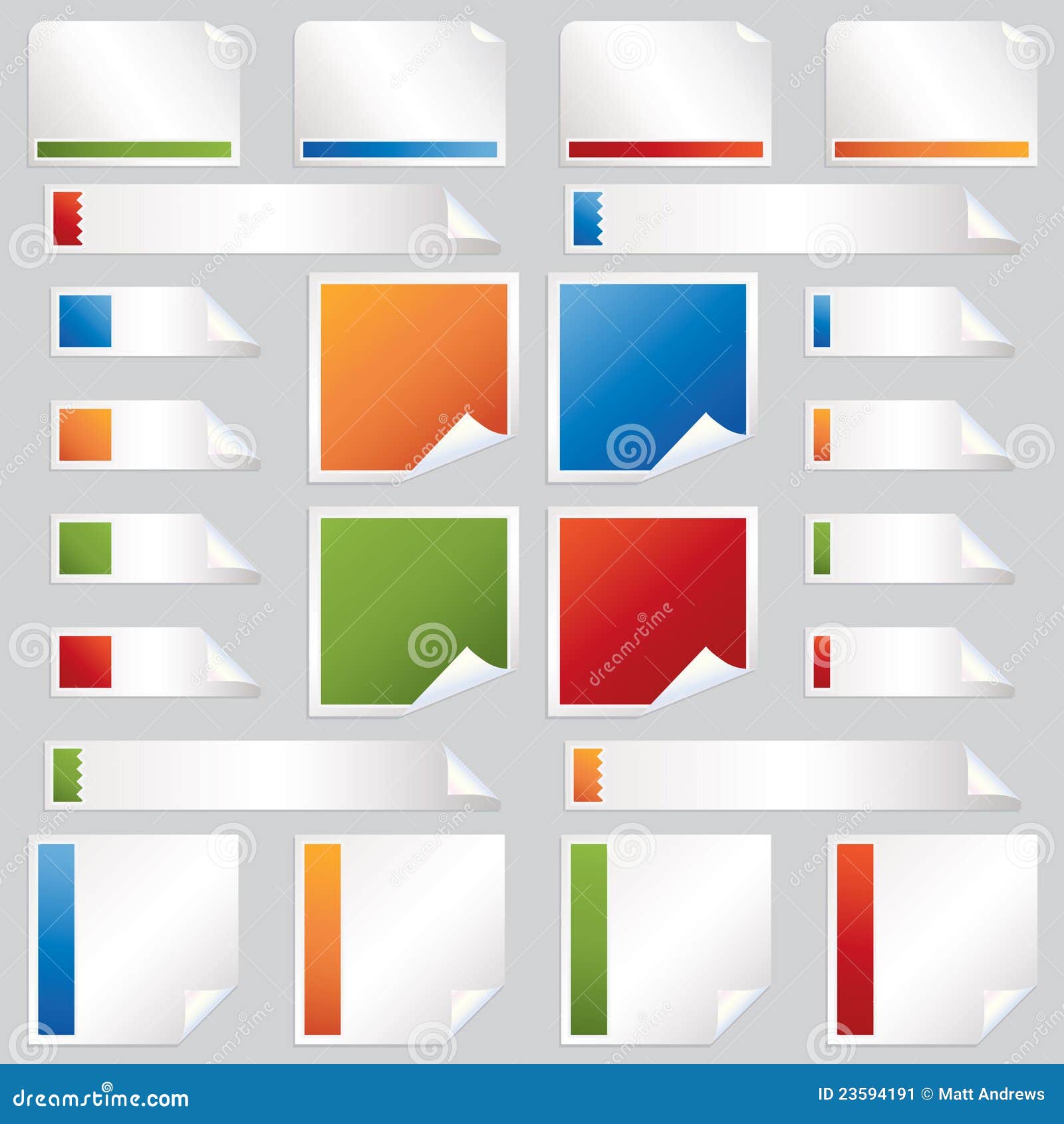 Stickers and tabs stock vector. Illustration of bright - 23594191