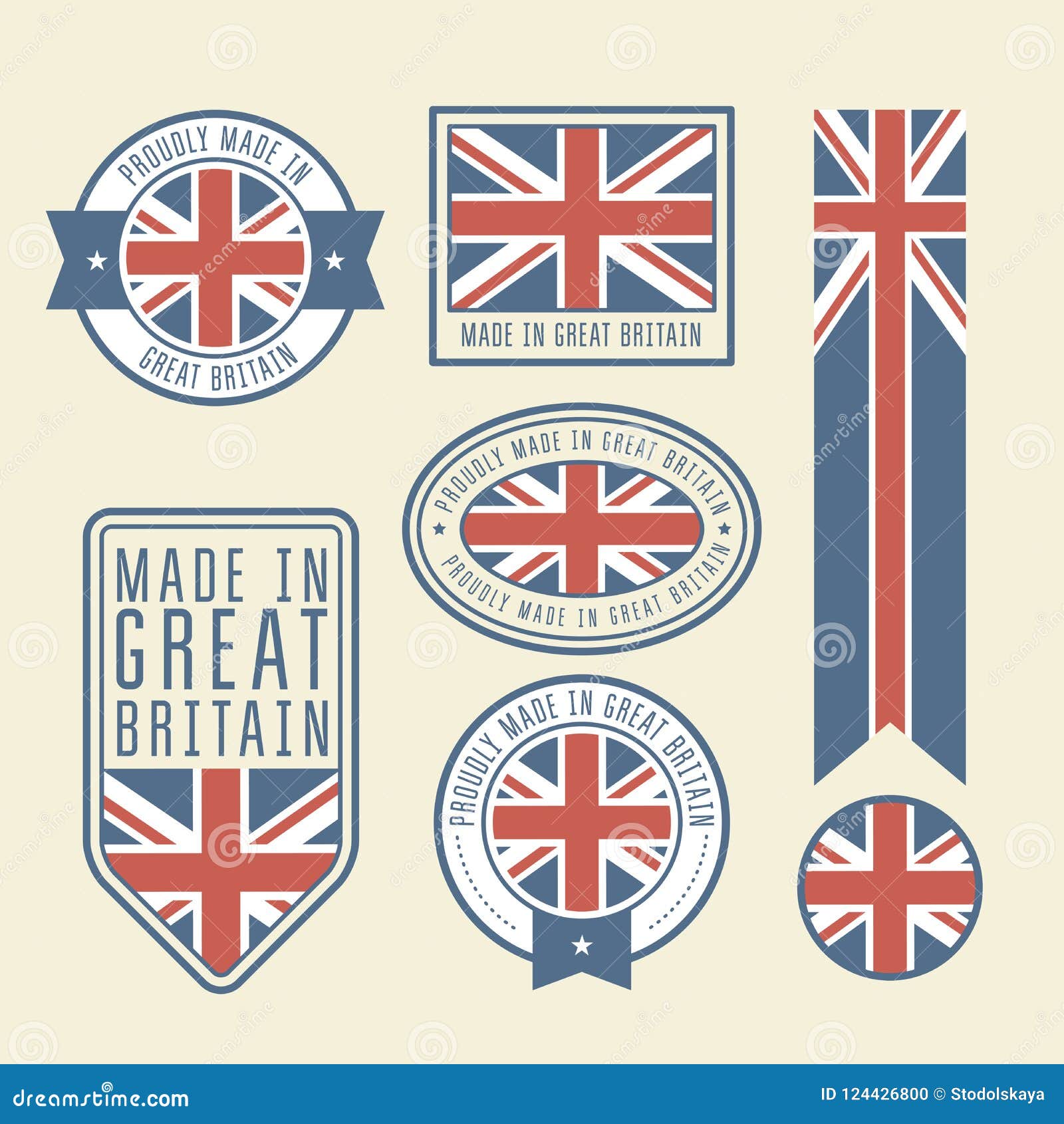 Stickers, Tags and Labels with Great Britain Flag Stock Vector ...