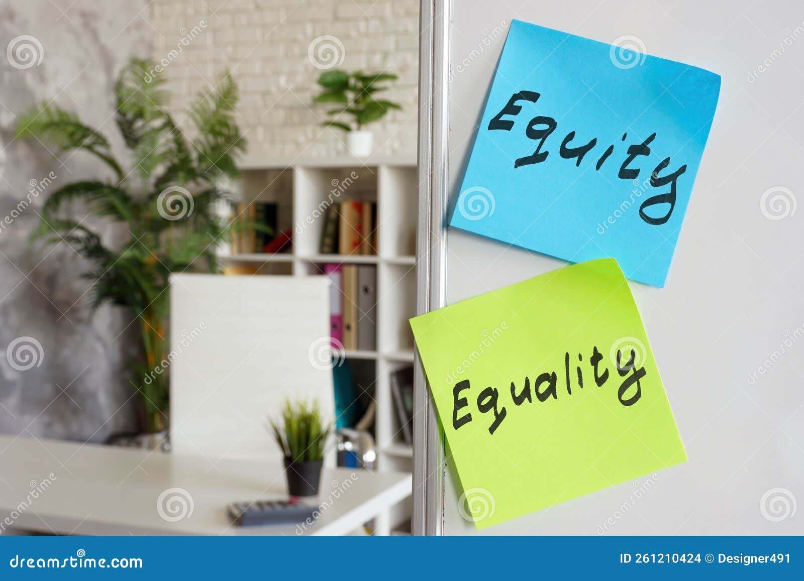 Stickers with Words Equity and Equality in the Workplace. Stock Photo ...
