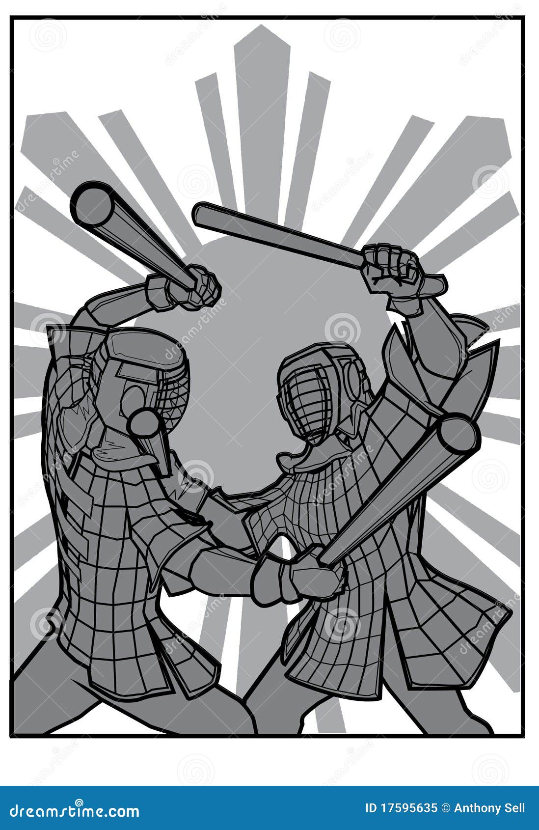 Stickfighters stock vector. Illustration of arnis, fighters - 17595635