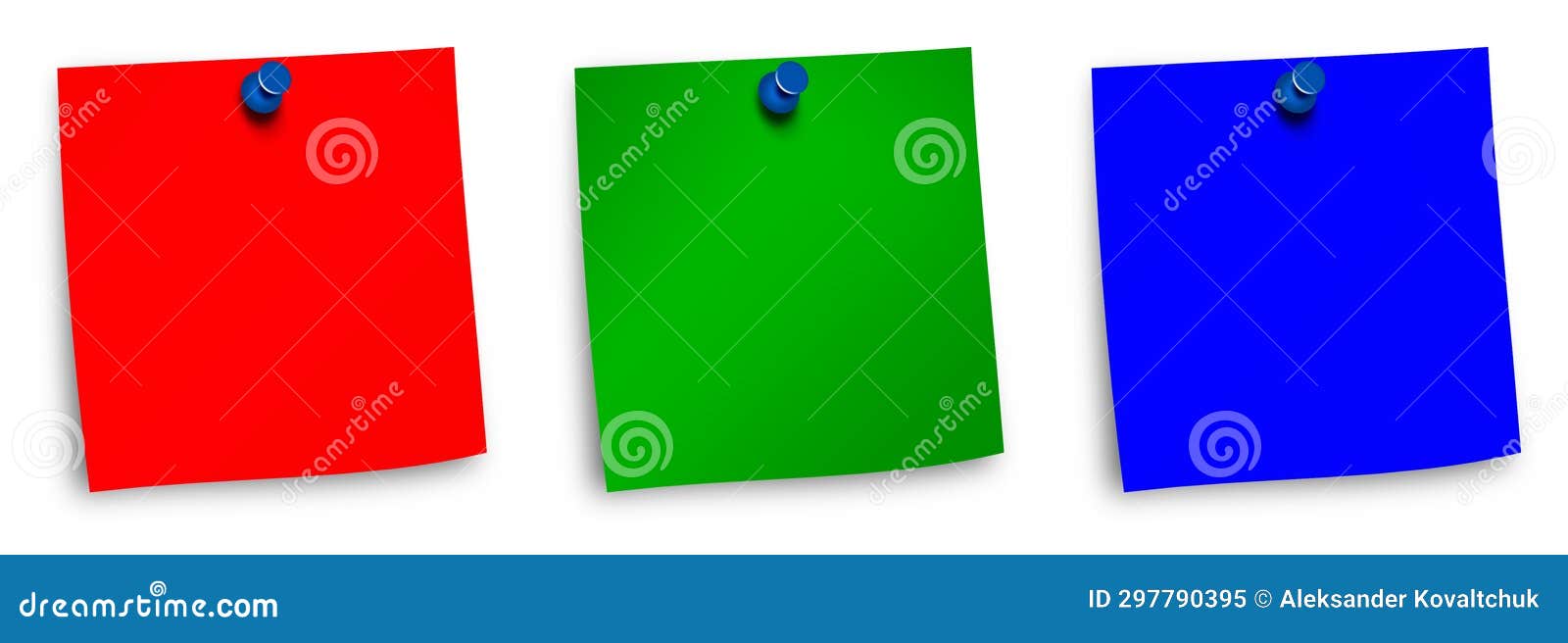 Stickie Note Blank Template Red, Green and Blue (RGB)k for Presentation ...