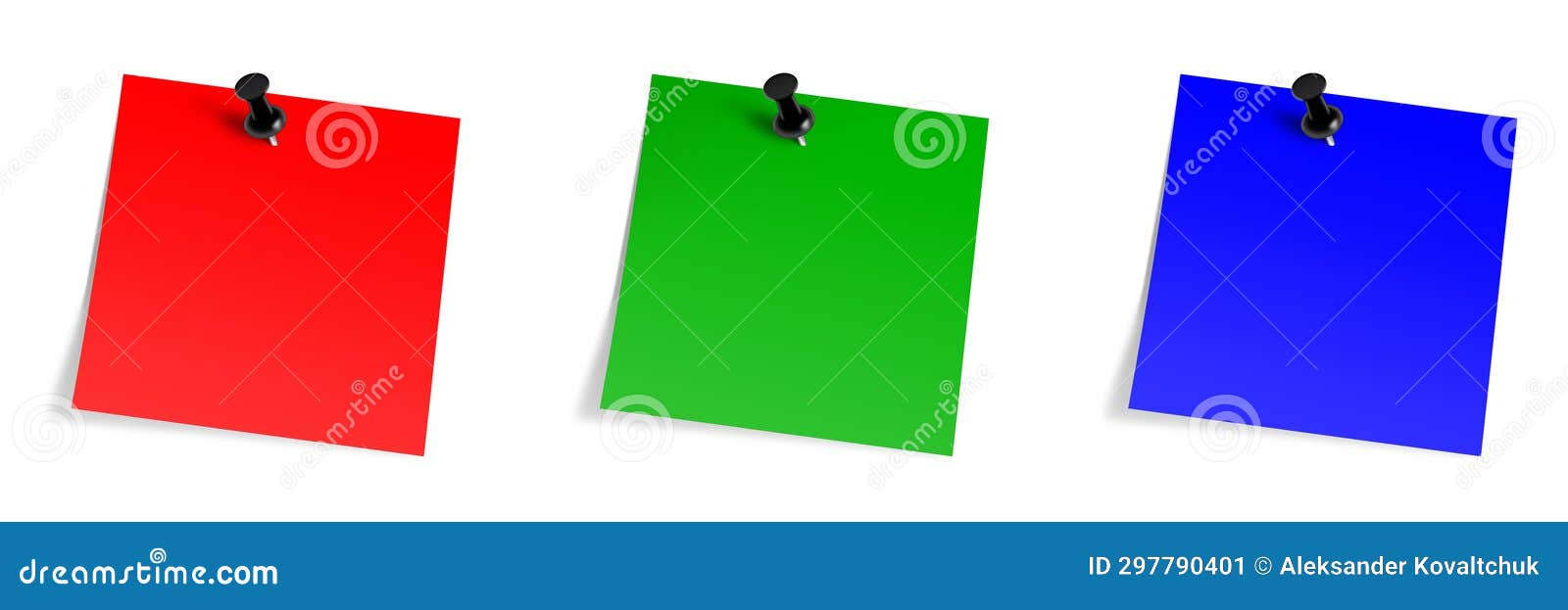 Stickie Note Blank Template Red, Green and Blue (RGB)k for Presentation ...