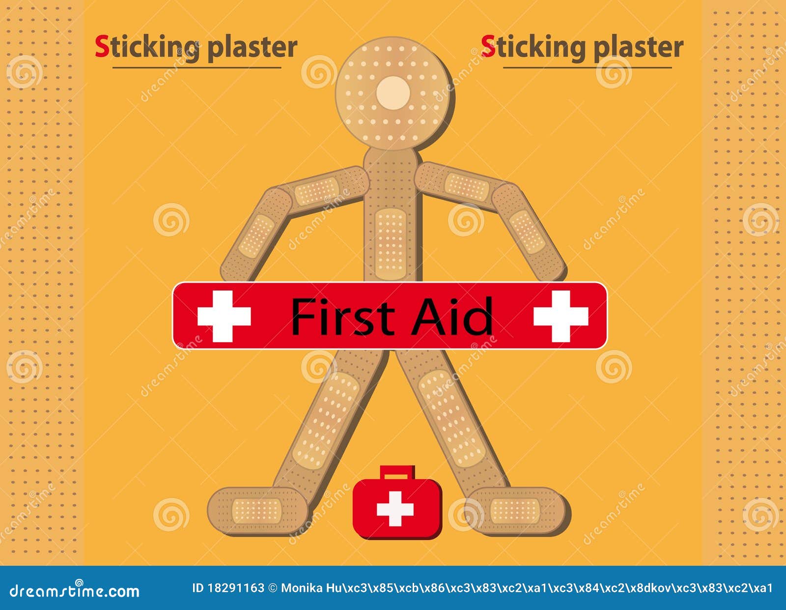 Sticking Plaster Figure Banner Stock Vector - Illustration of medicine ...