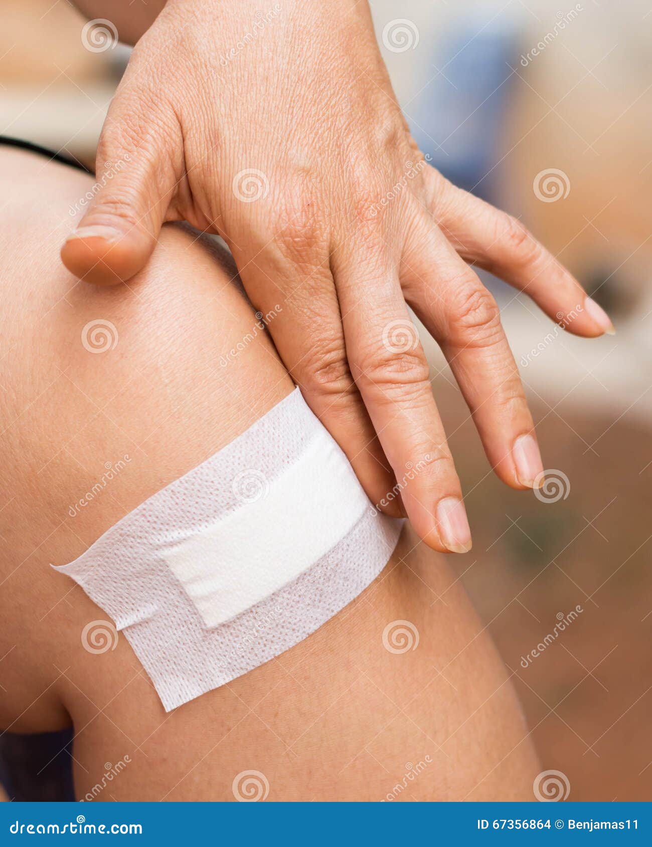 Sticking plaster leg. stock photo. Image of help, plaster - 67356864