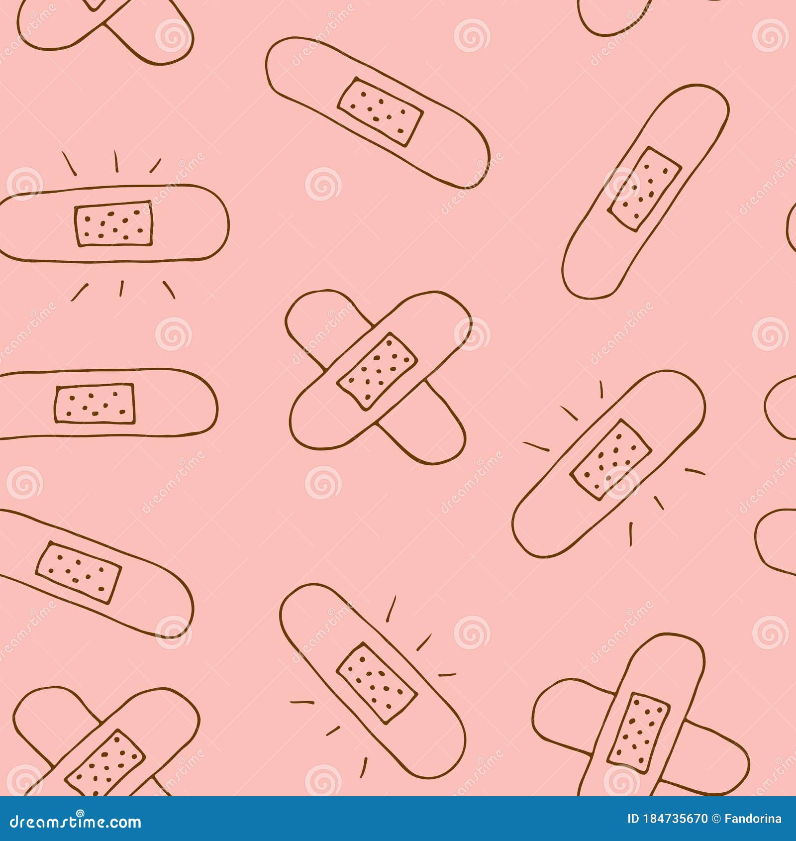 Sticking Plaster Vector Seamless Pattern Stock Vector - Illustration of ...