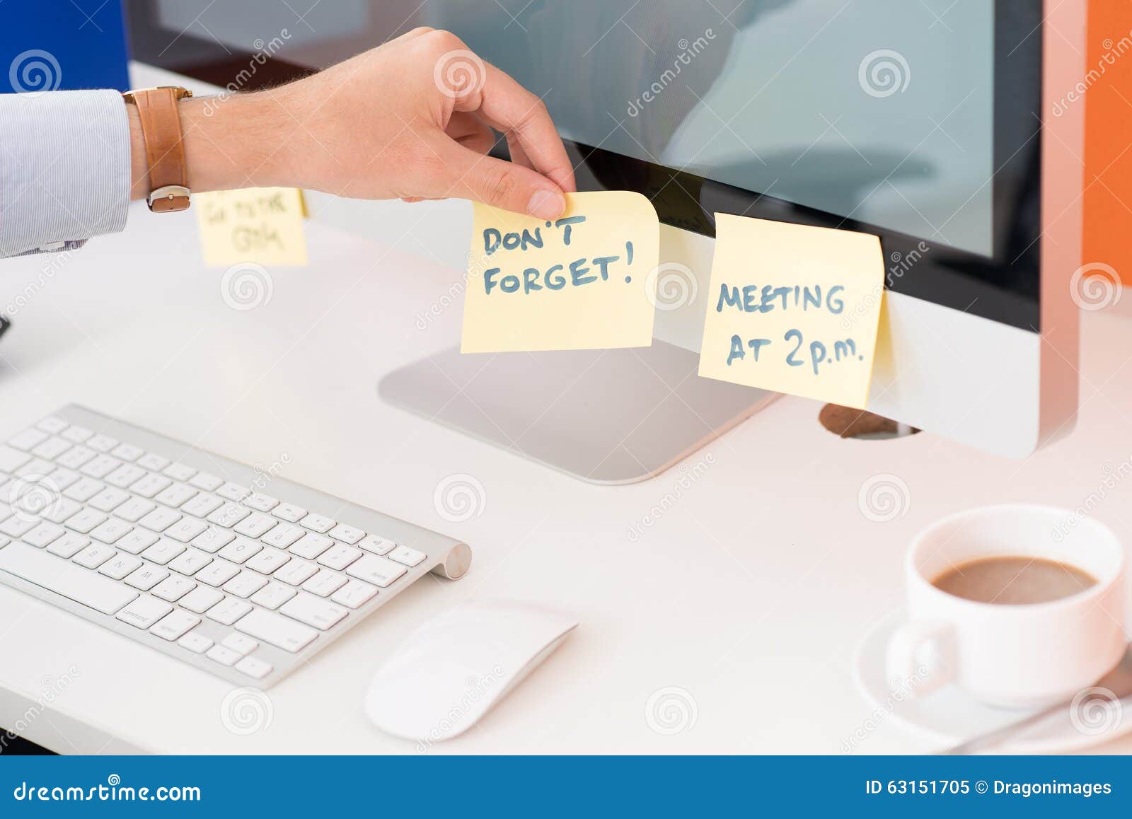 Sticking reminder stock image. Image of hand, working - 63151705