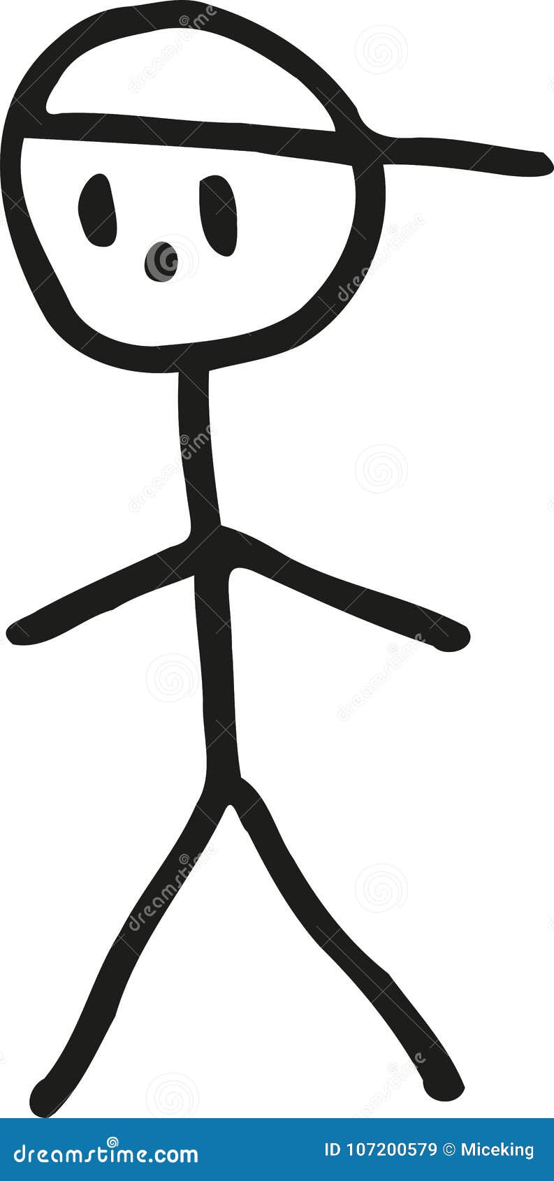 Stickman boy with cap stock vector. Illustration of girl - 107200579