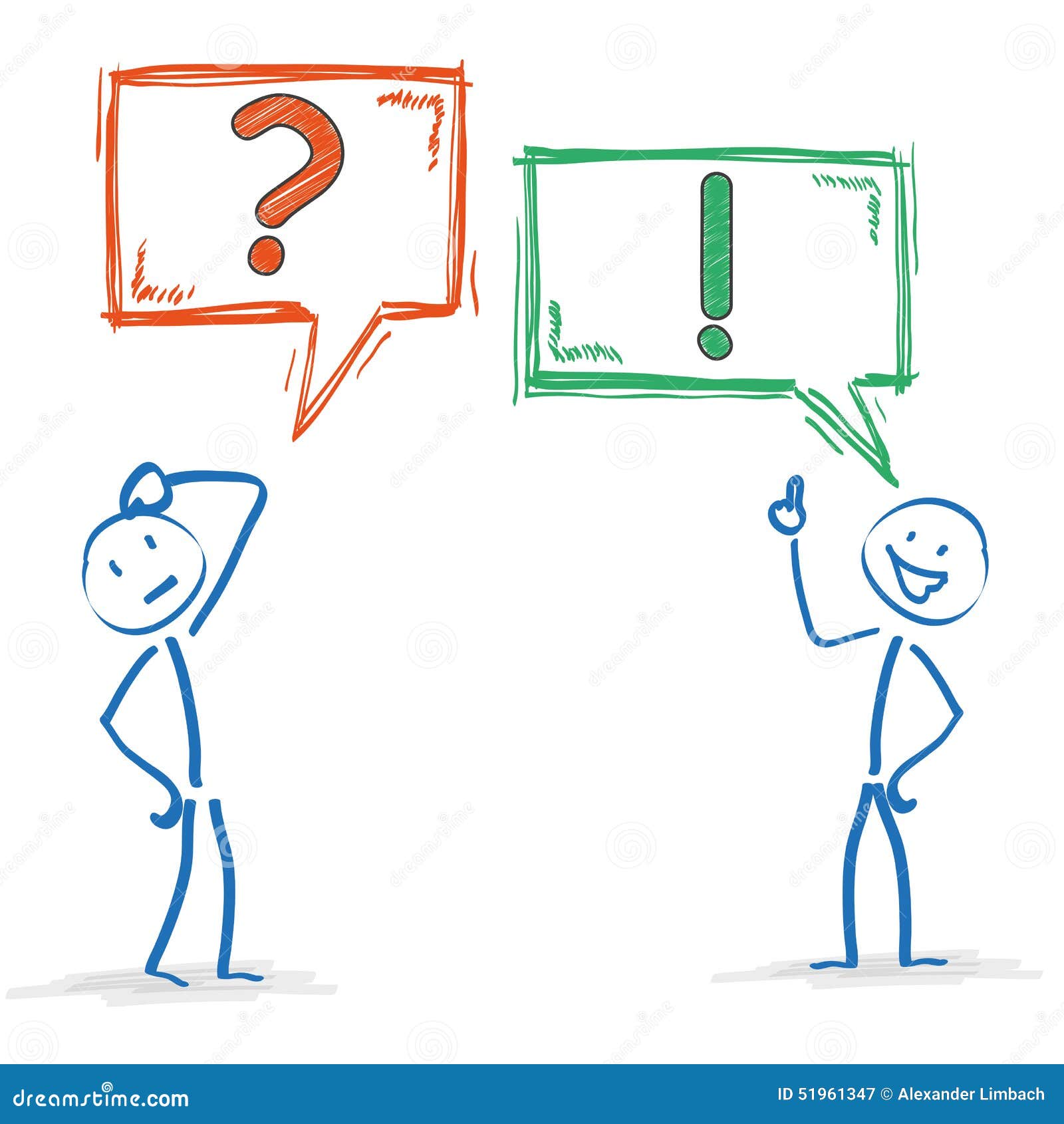 Stickman 2 Bulles De La Parole Question-réponse Illustration de Vecteur ...